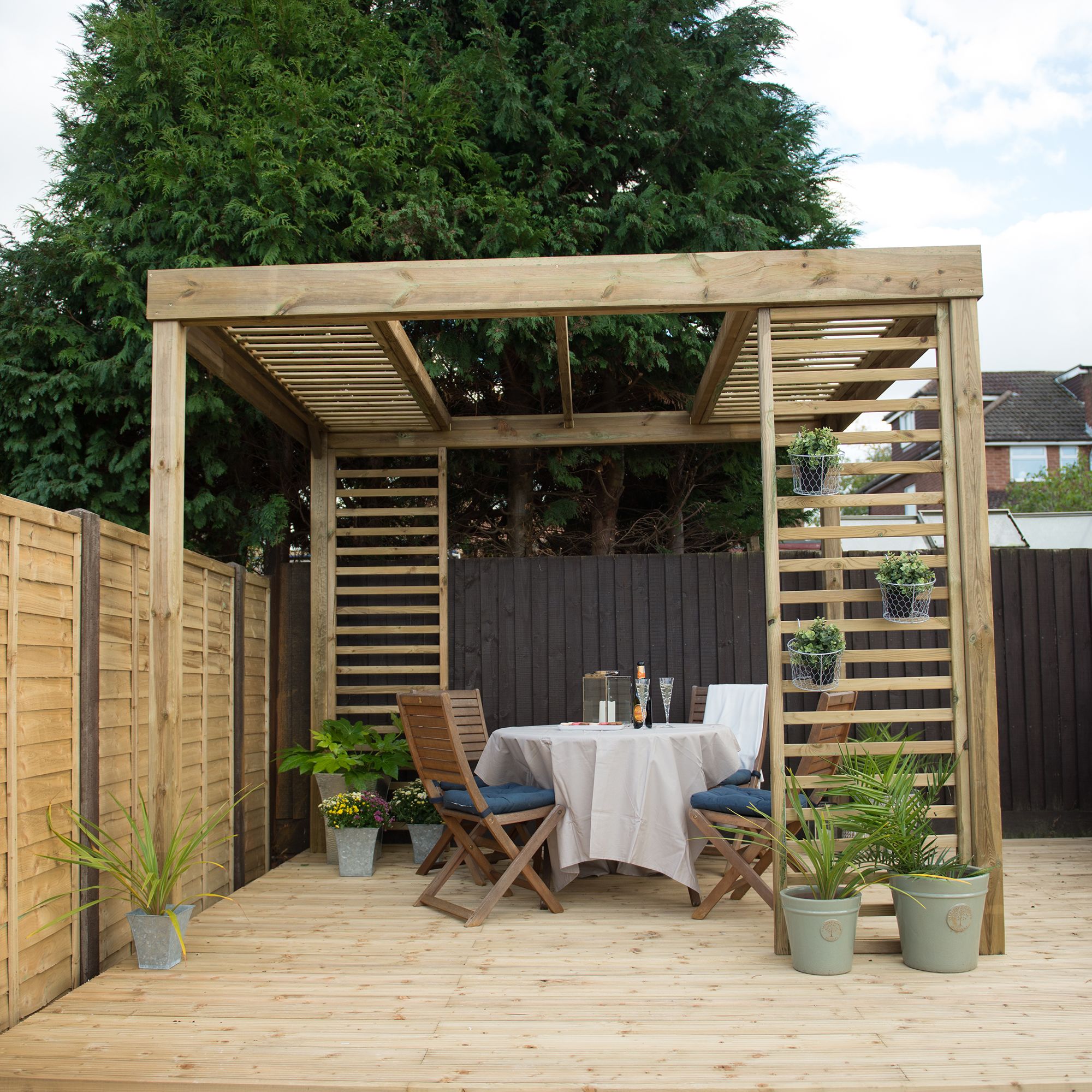 Forest Garden Dining Rectangular Pergola, (W)3.04m x (D)2.44m x (H)2.4m