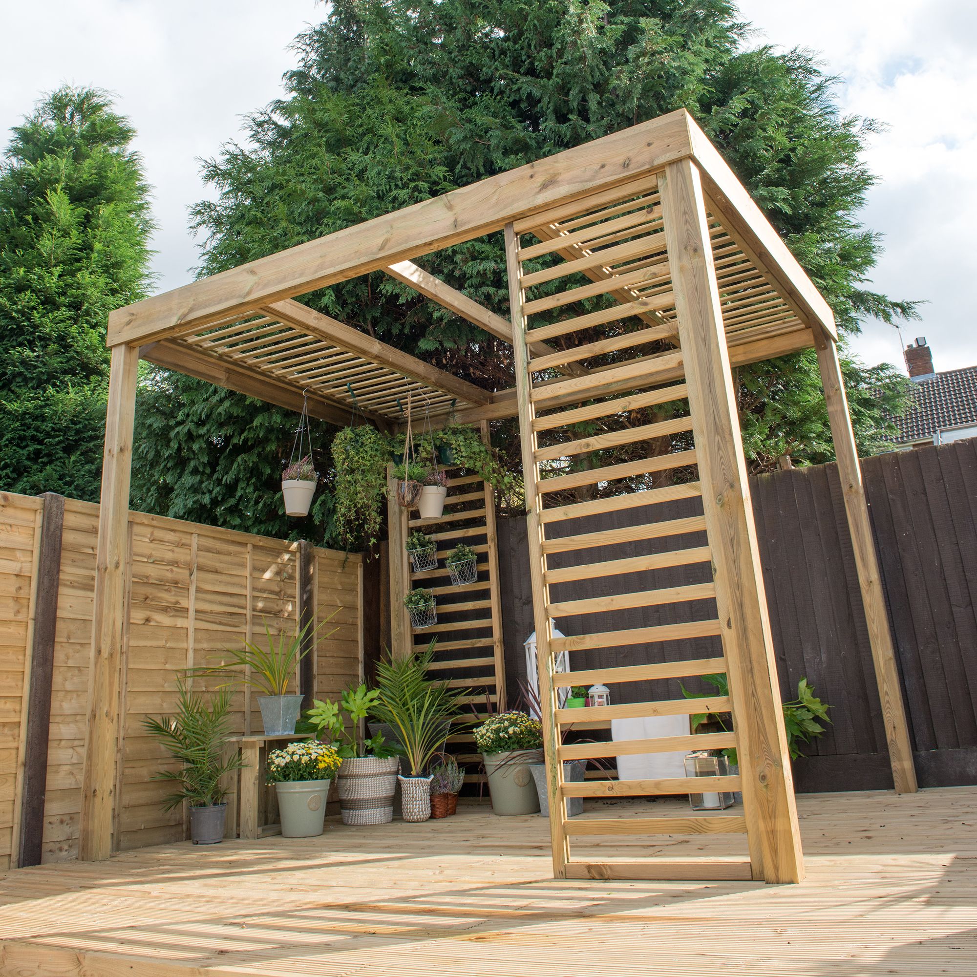 Forest Garden Dining Rectangular Pergola, (W)3.04m x (D)2.44m x (H)2.4m