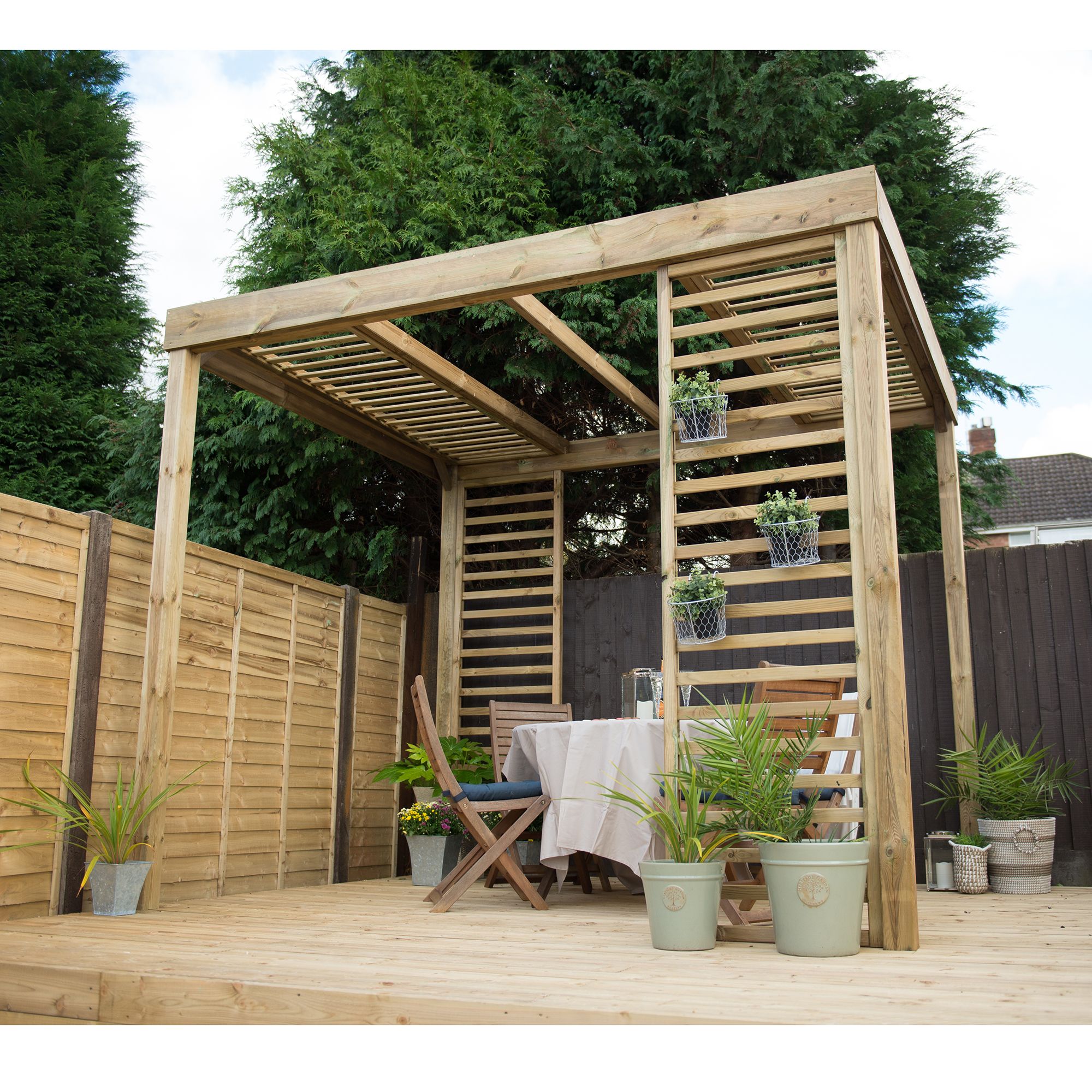 Forest Garden Dining Rectangular Pergola, (W)3.04m x (D)2.44m x (H)2.4m