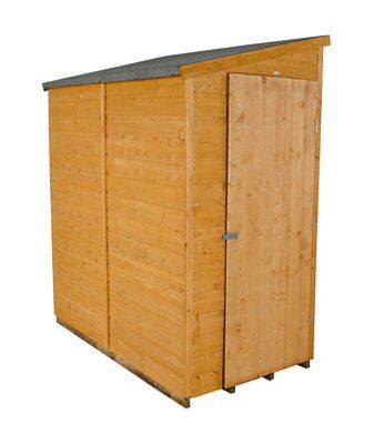 Forest Garden Forest 6x3 ft Pent Natural timber Wooden Shed with floor ...