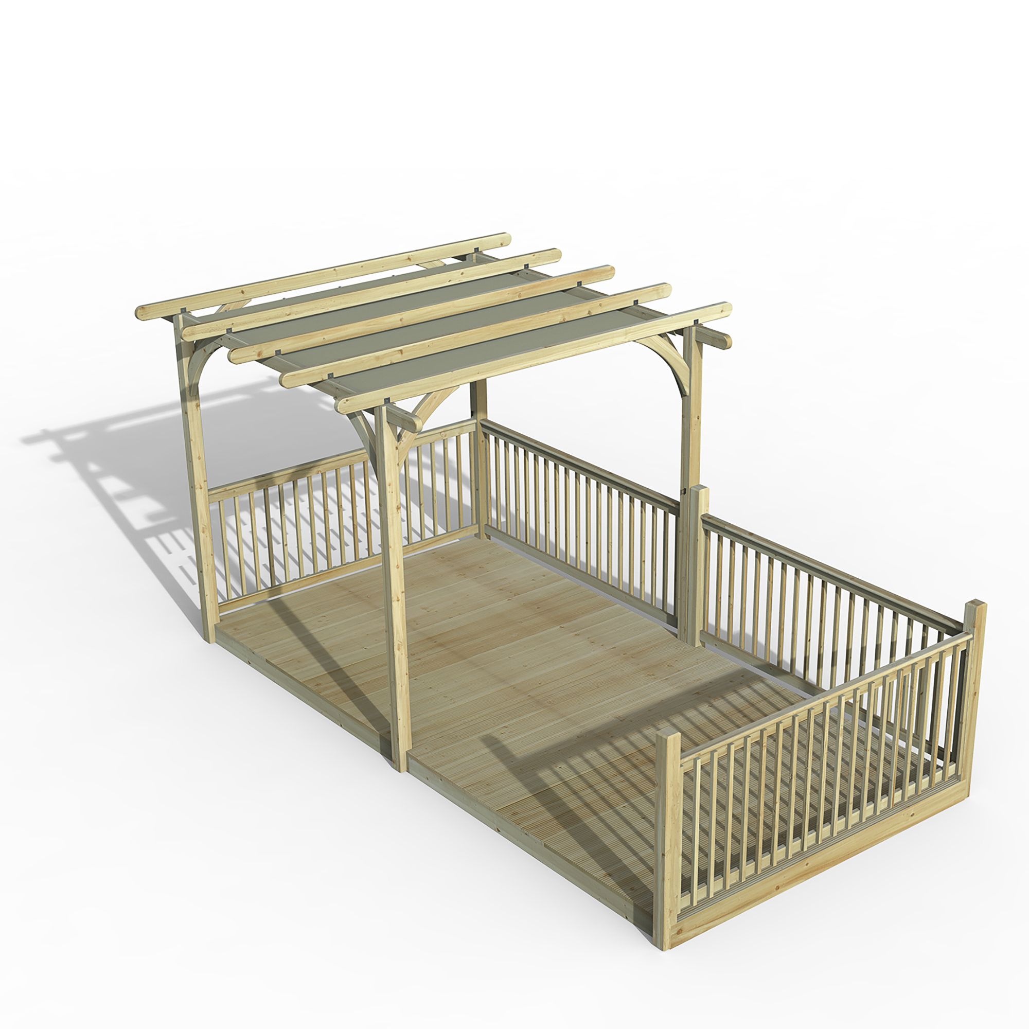 Forest Garden Grey Rectangular Pergola & decking kit, x0 Post x4 ...