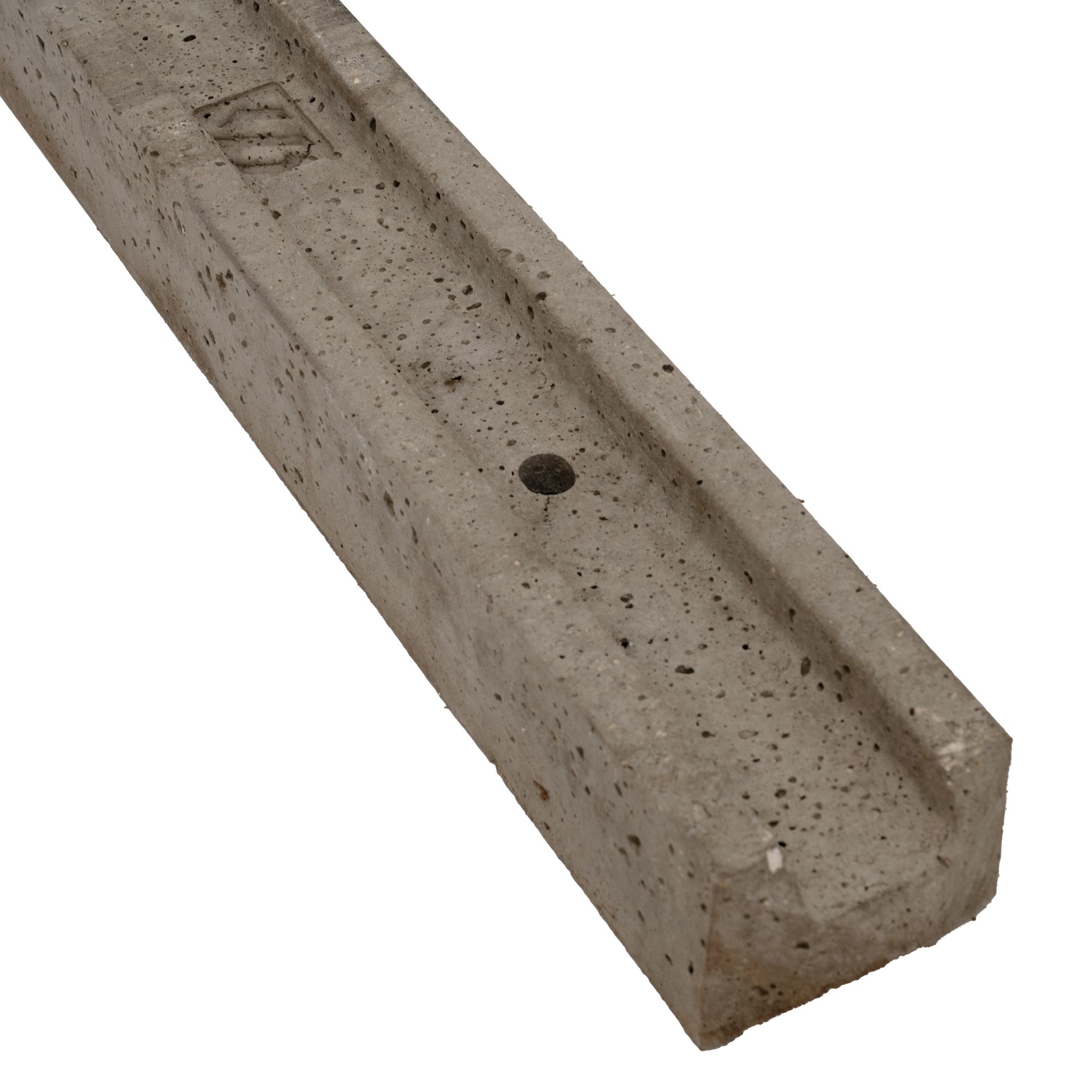 Forest Garden Grey Slotted Rectangular Concrete Fence post (H)1.83m (W ...