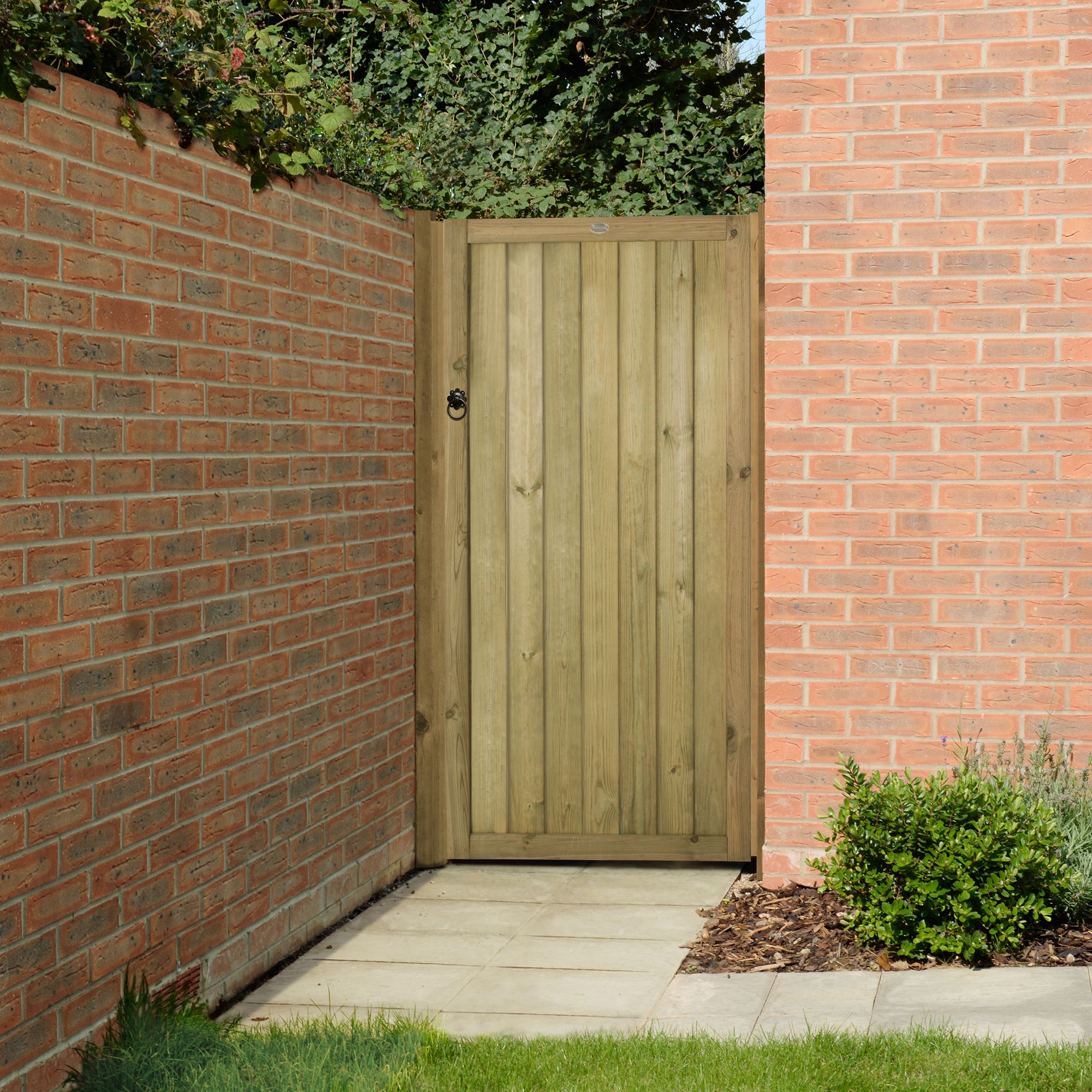 Forest Garden Kyoto Contemporary Slatted Pressure treated 4ft Brown Wooden Fence panel (W)1.8m ...