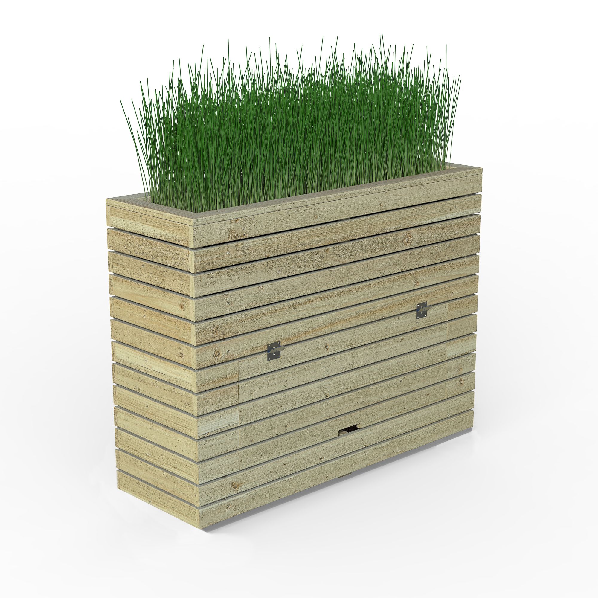 Forest Garden Linear Natural Timber Rectangular Planter (H) 91.1cm x (W ...