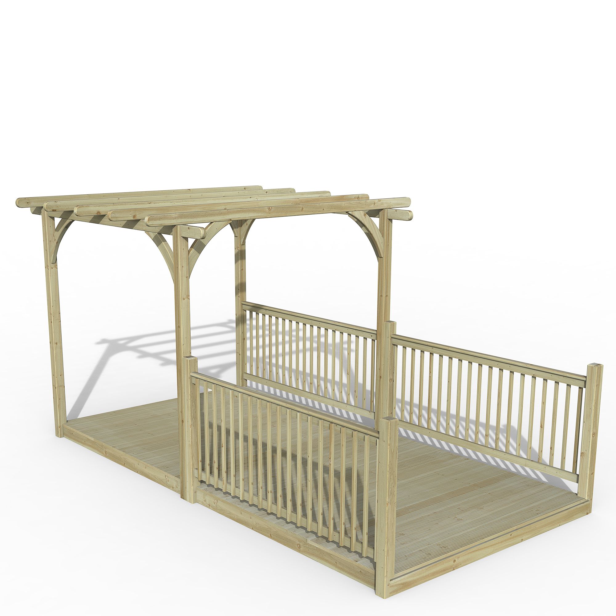 Forest Garden Natural Rectangular Pergola & decking kit, x4 Post x3 ...