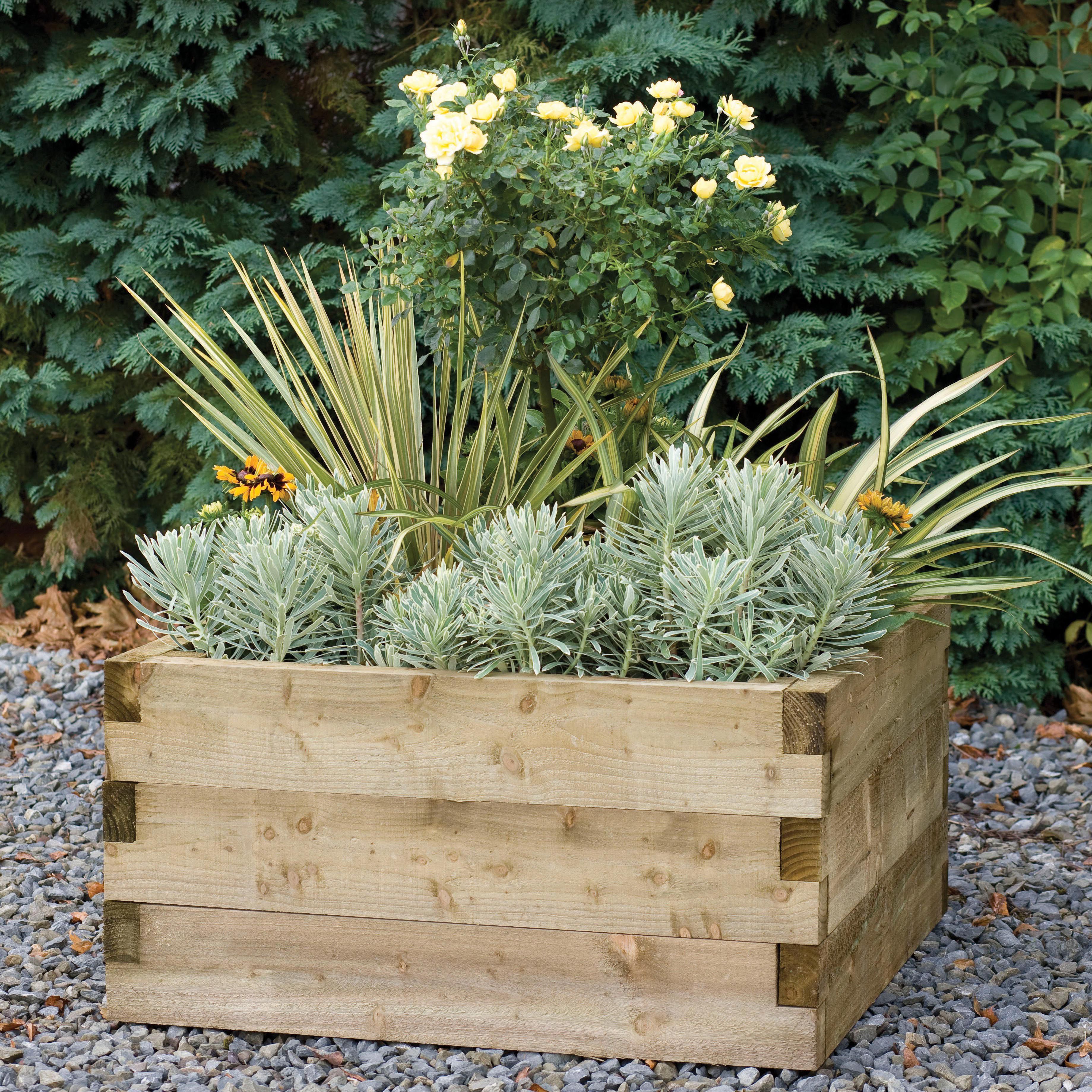 Forest Garden Rectangular Raised bed kit (H)42cm x (W)90cm