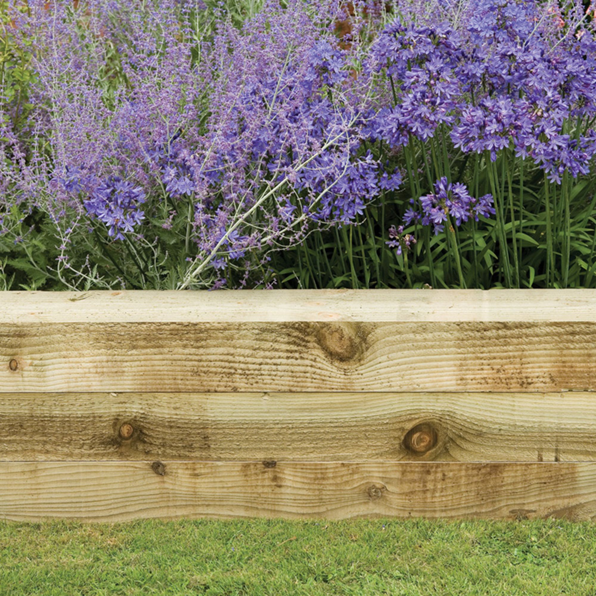 Forest Garden Rough-sawn edge Green Timber Sleeper (L)1.8m