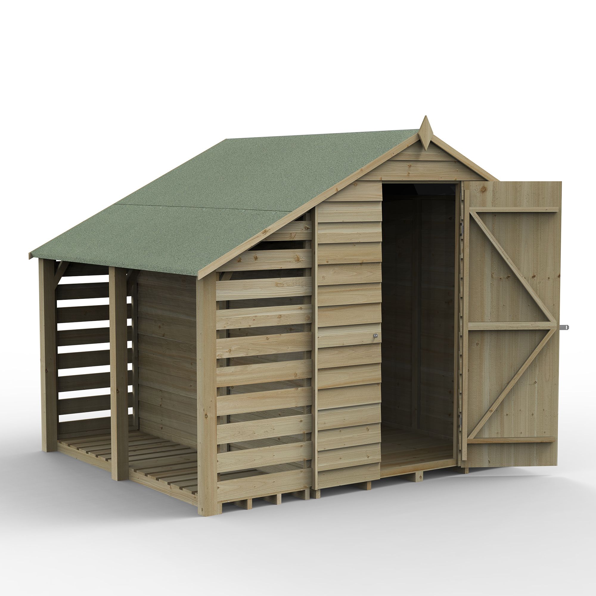 Forest Garden Shed 7x5 ft Apex Wooden Shed with floor & 2 windows ...