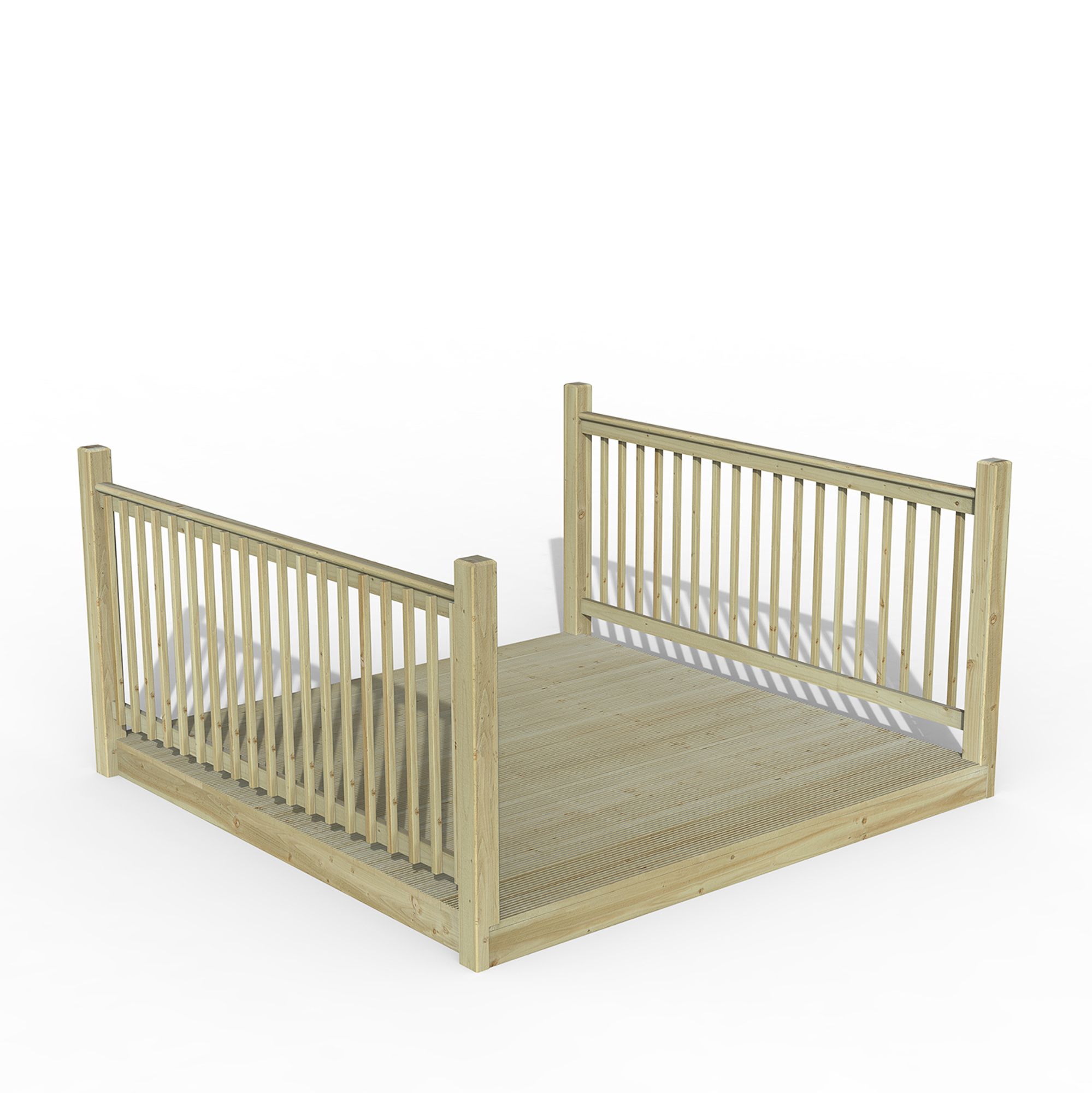 Forest Garden Softwood Decking kit x2 Balustrade (L) 1.31m x (W) 2.46m ...