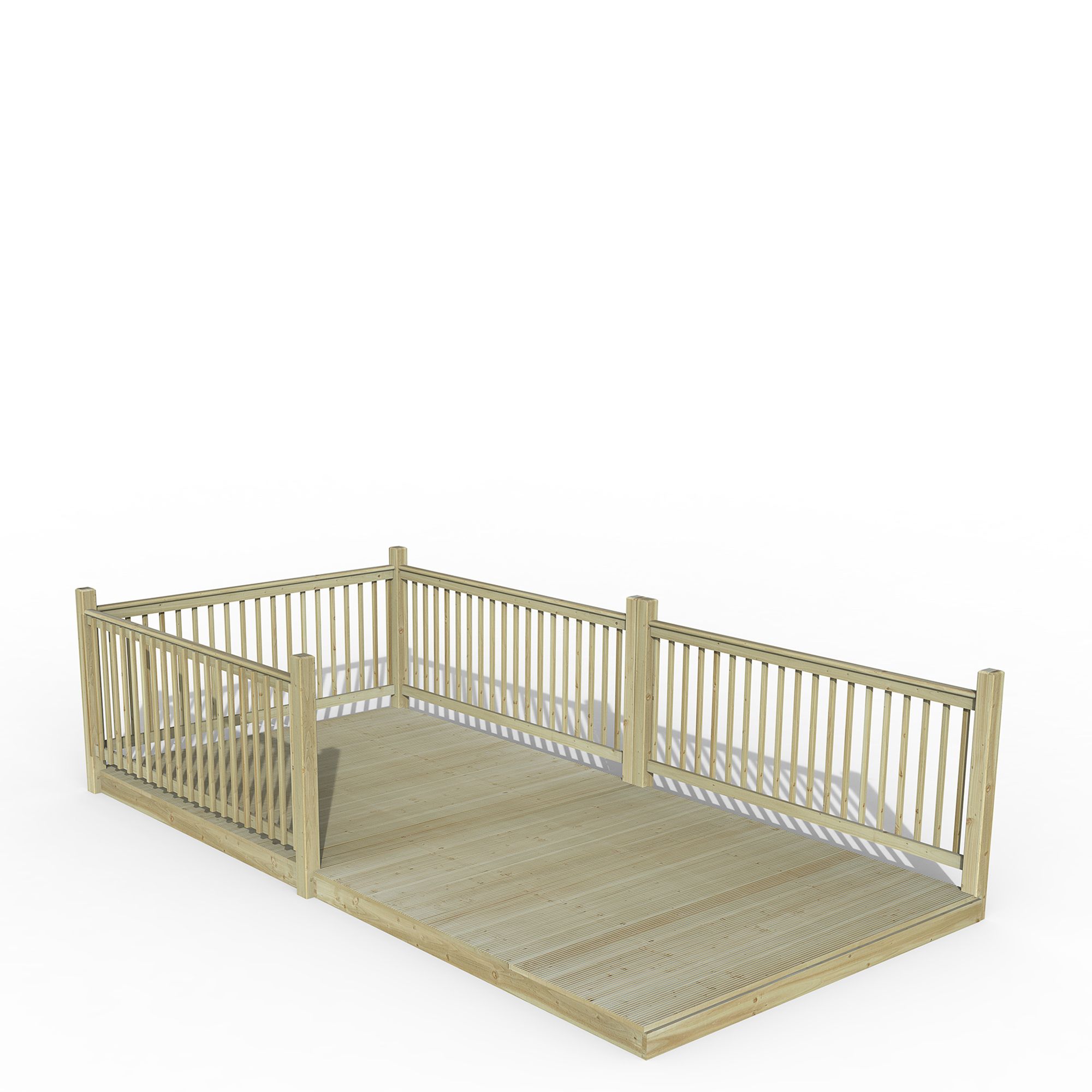 Forest Garden Softwood Decking kit x4 Balustrade (L) 1.31m x (W) 4.91m ...