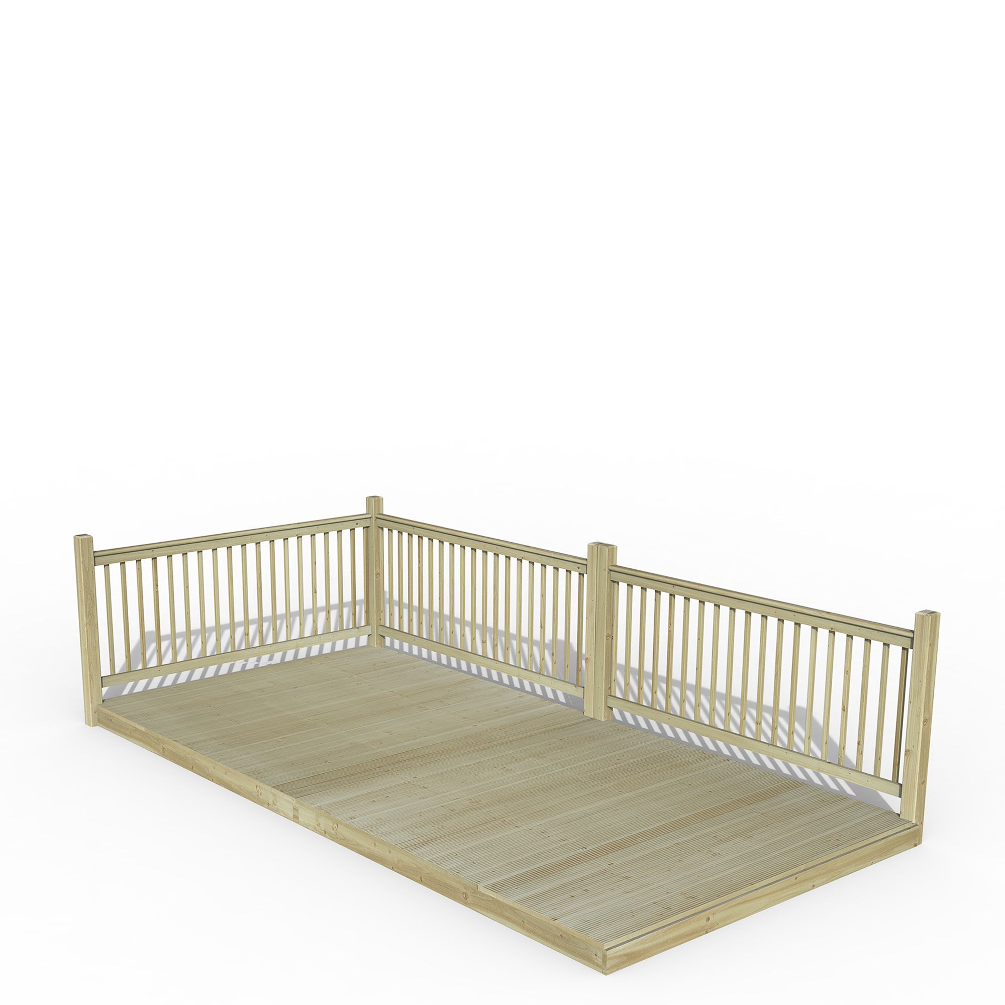 Forest Garden Softwood Decking kit,, x5 Post x3 Balustrade (L) 1.31m x ...