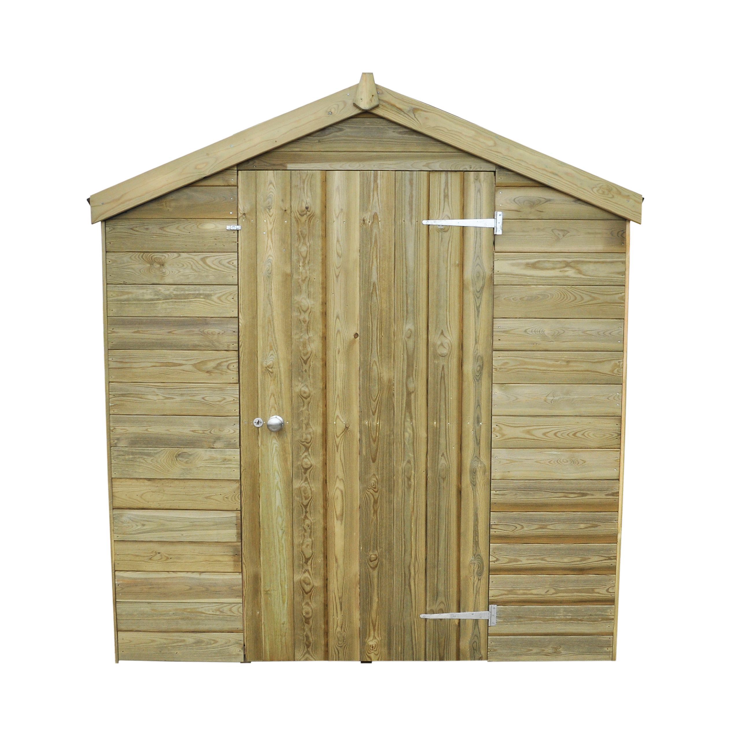 Forest Garden Tongue & groove 8x6 ft Apex Green Wooden Pressure treated ...