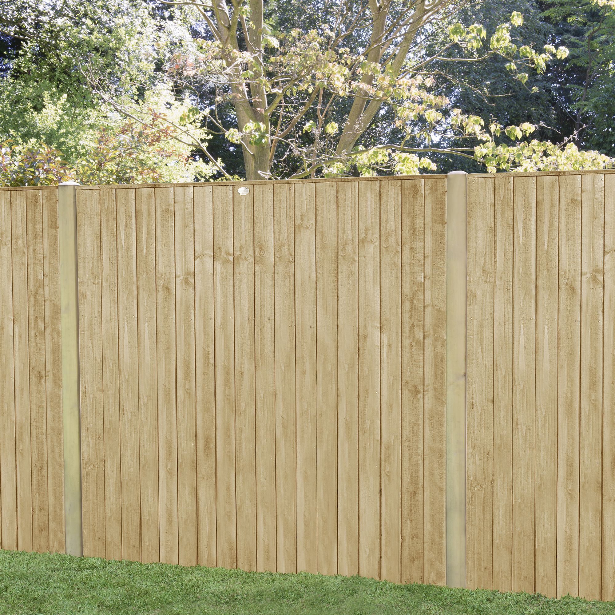Forest Garden Traditional Feather edge Pressure treated 6ft Brown ...