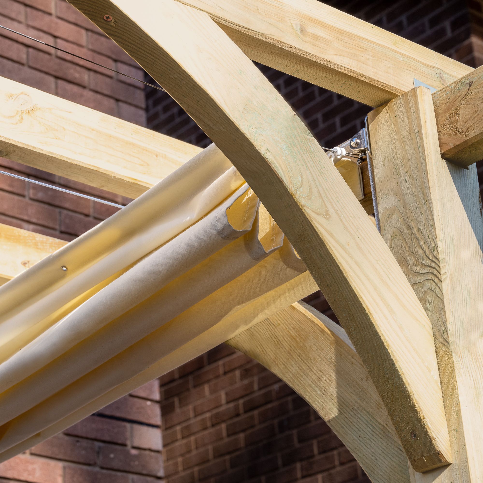 Forest Garden Ultima Cream Square Pergola & decking kit, x4 Post (H) 2 ...