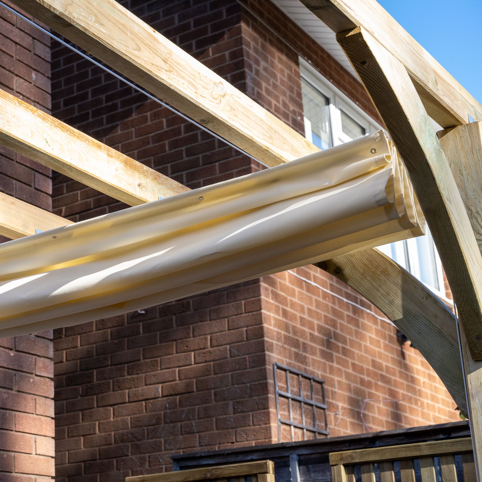 Forest Garden Ultima Cream Square Pergola & decking kit, x4 Post (H) 2 ...