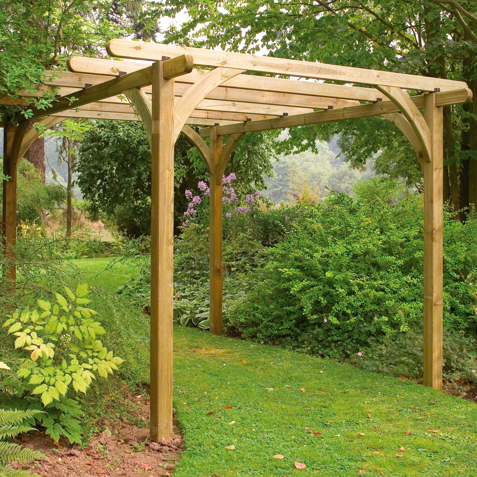 Buy Forest Garden Ultima Square Pergola, (H)2450mm (W)2400mm | DIY at B&Q