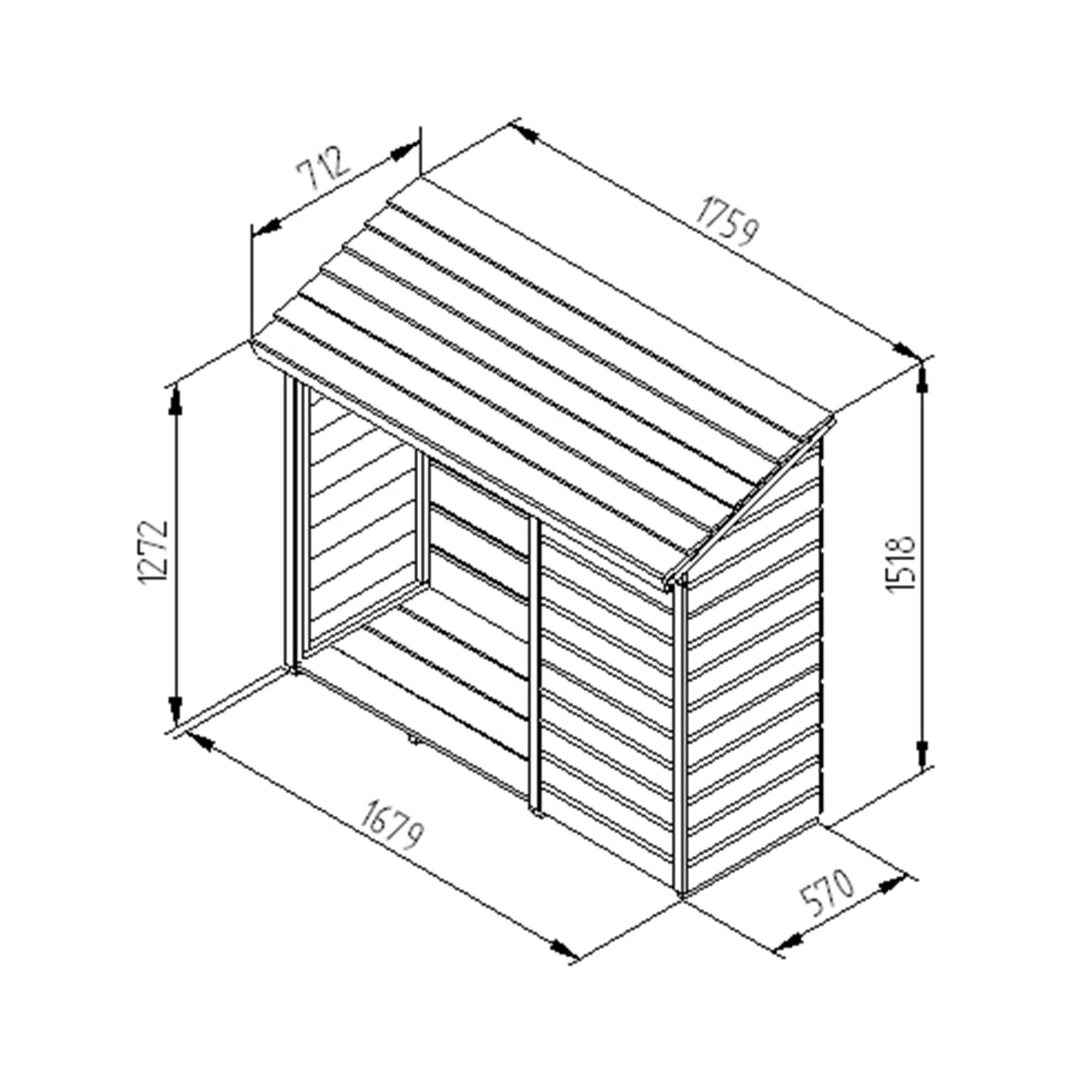 Forest Garden Wooden 6x2 ft Pent Log store