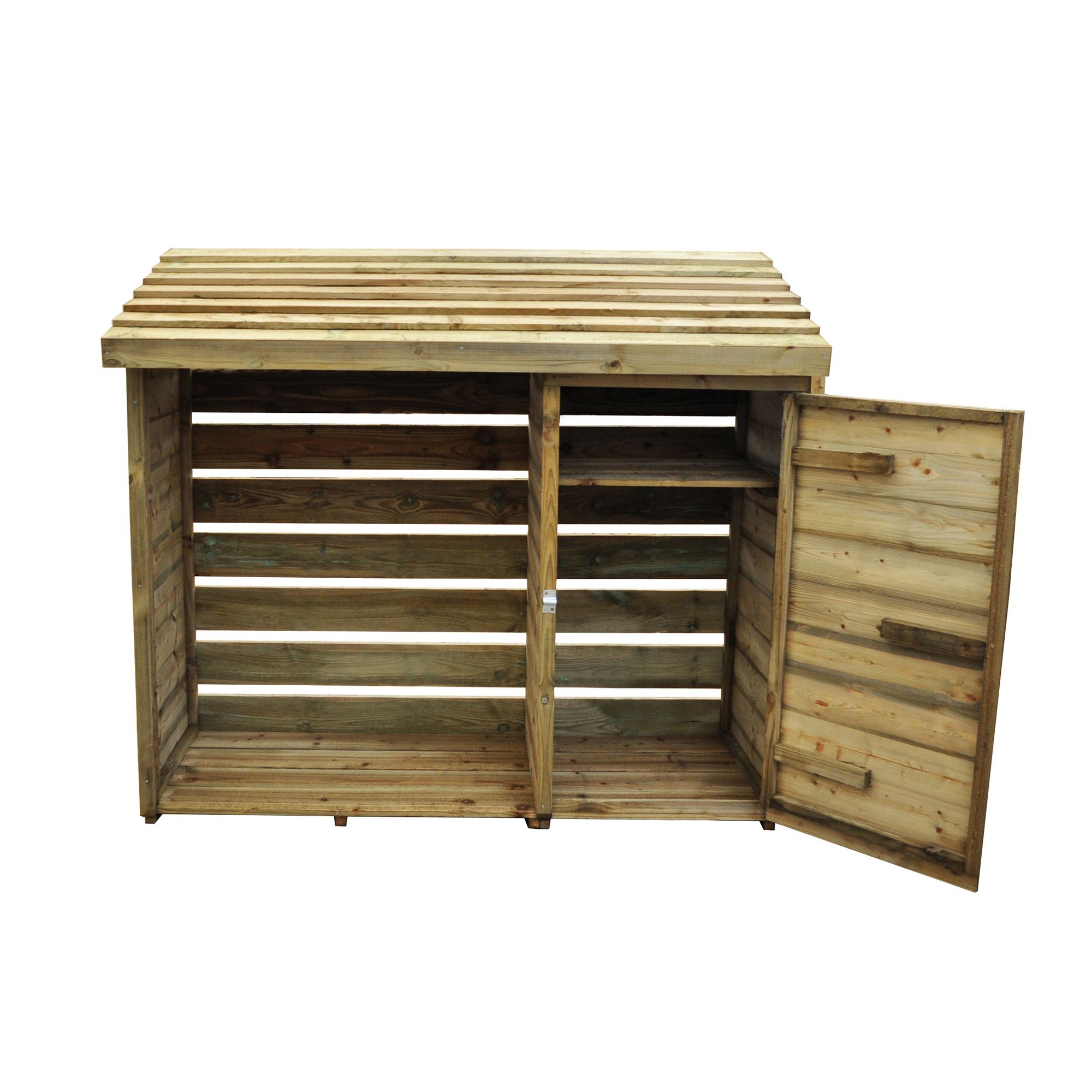 Forest Garden Wooden 6x2 ft Pent Log store