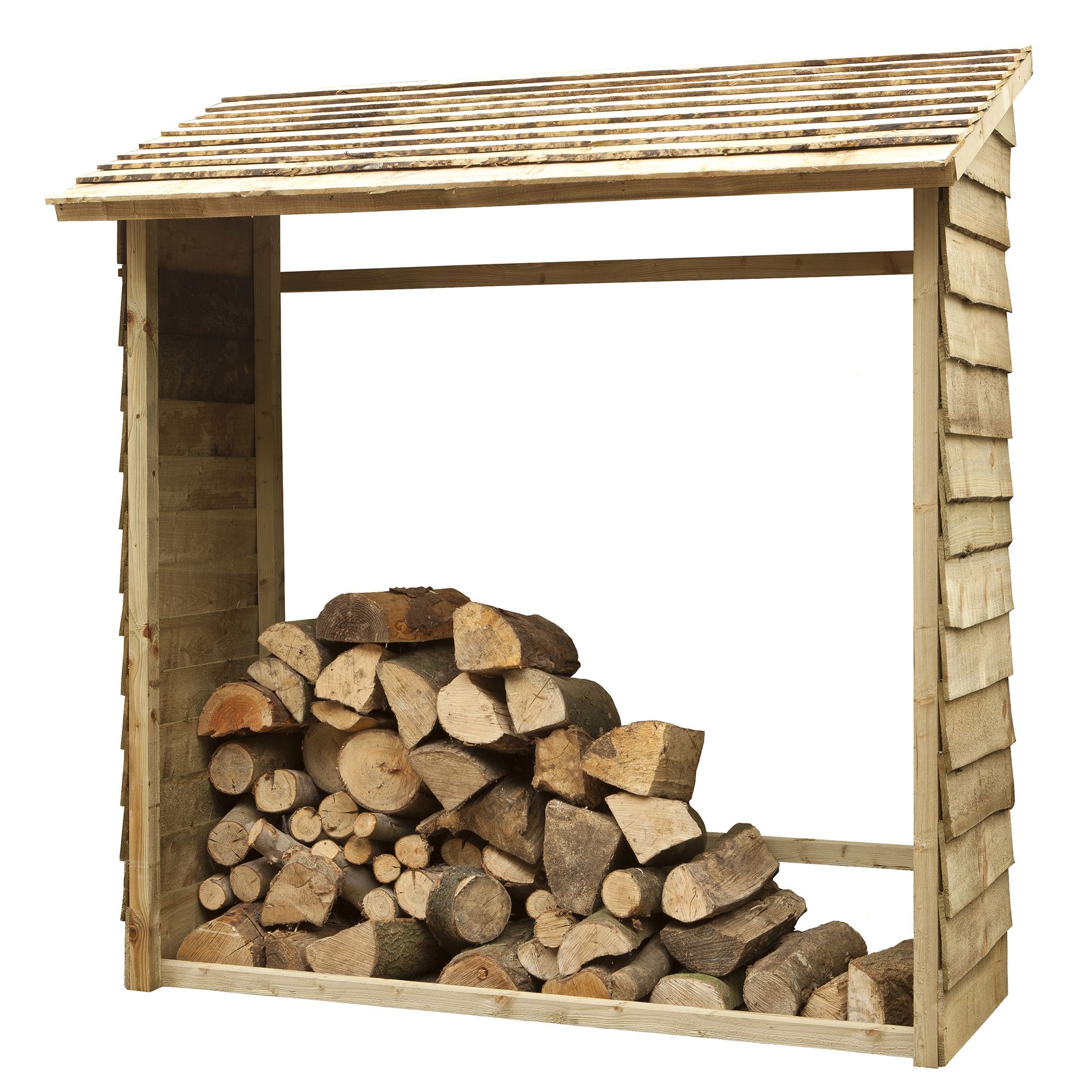 Forest Garden Wooden 6x2 ft Pent Wall log store | DIY at B&Q