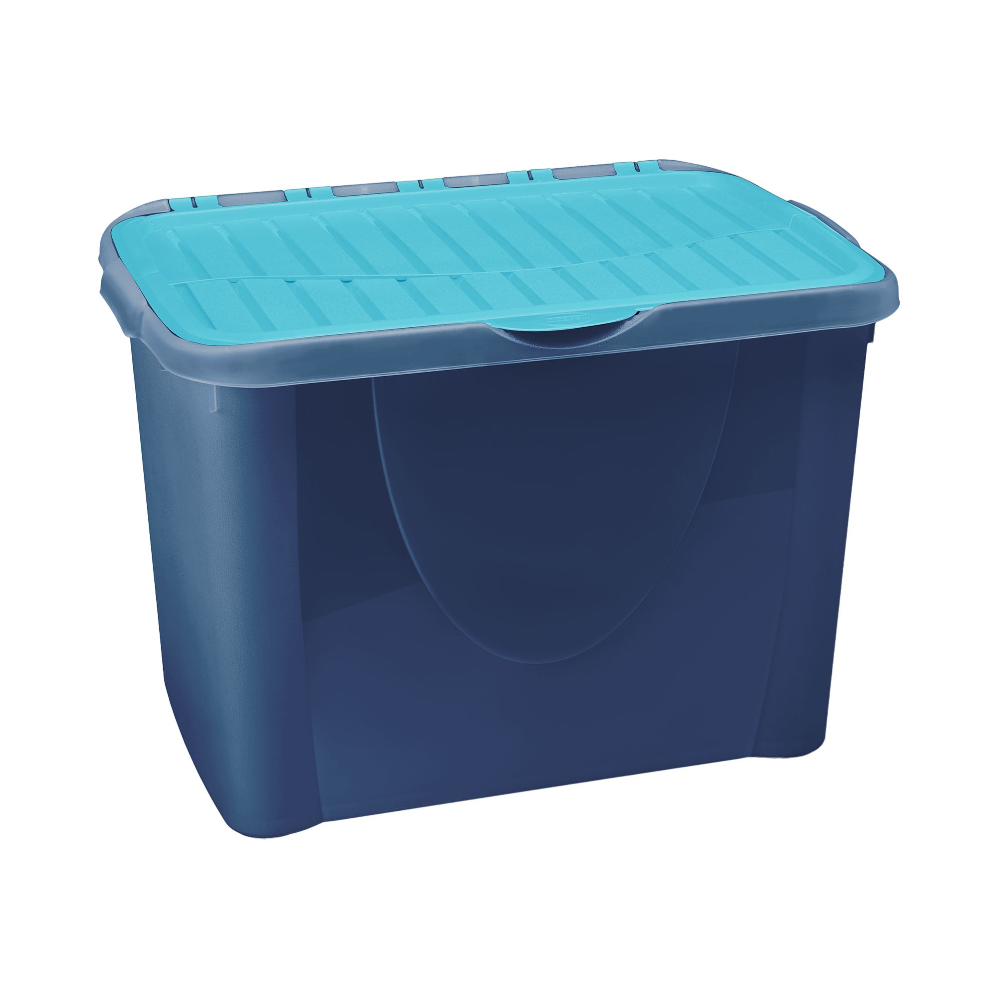 Form Blue Flip lid 60L Plastic Stackable Storage box & Lid | DIY at B&Q