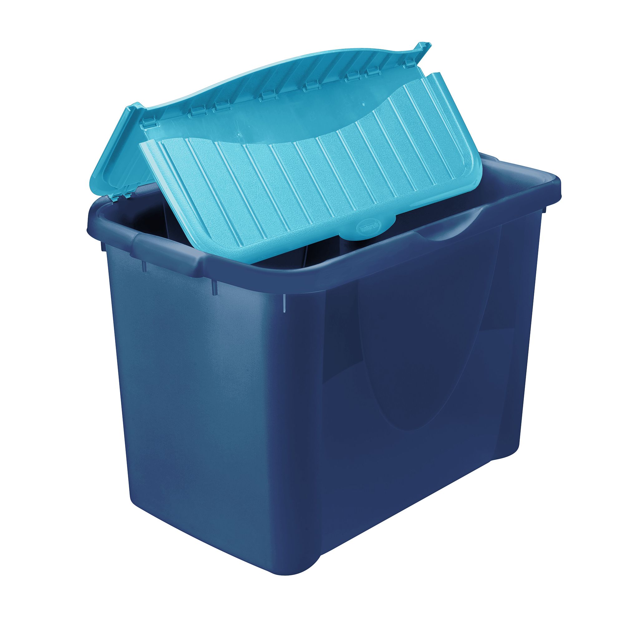 Form Blue Flip lid 60L Plastic Stackable Storage box & Lid