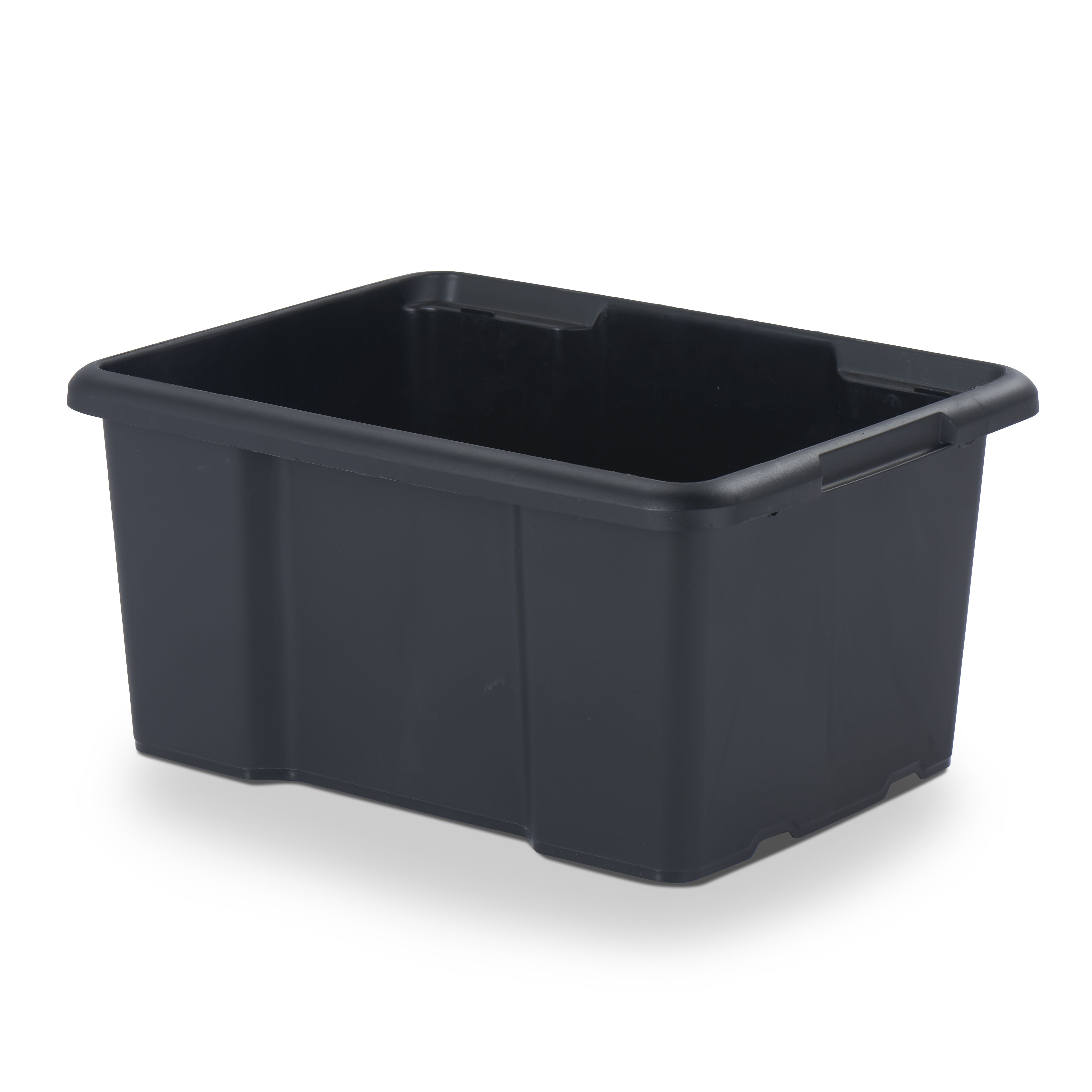 Form Fitty Black 44L Plastic Stackable Storage box | DIY at B&Q