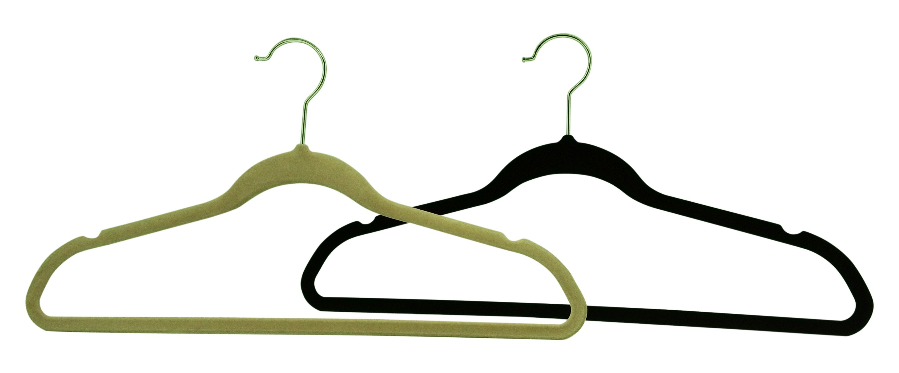 Form Grey & black Flocked Clothes hangers, Pack of 6 | DIY at B&Q