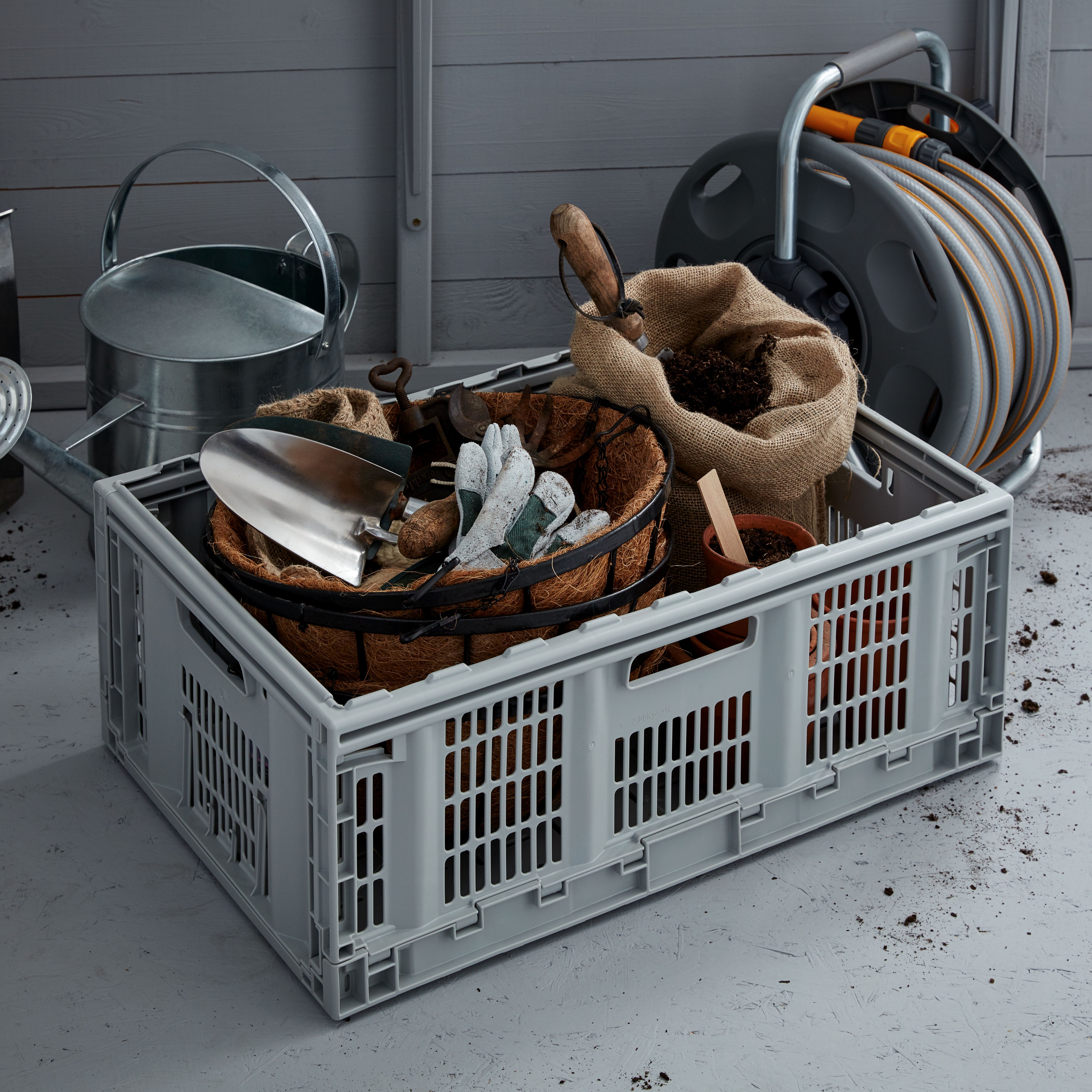 Form Grey Heavy duty Foldable 46L Euro box