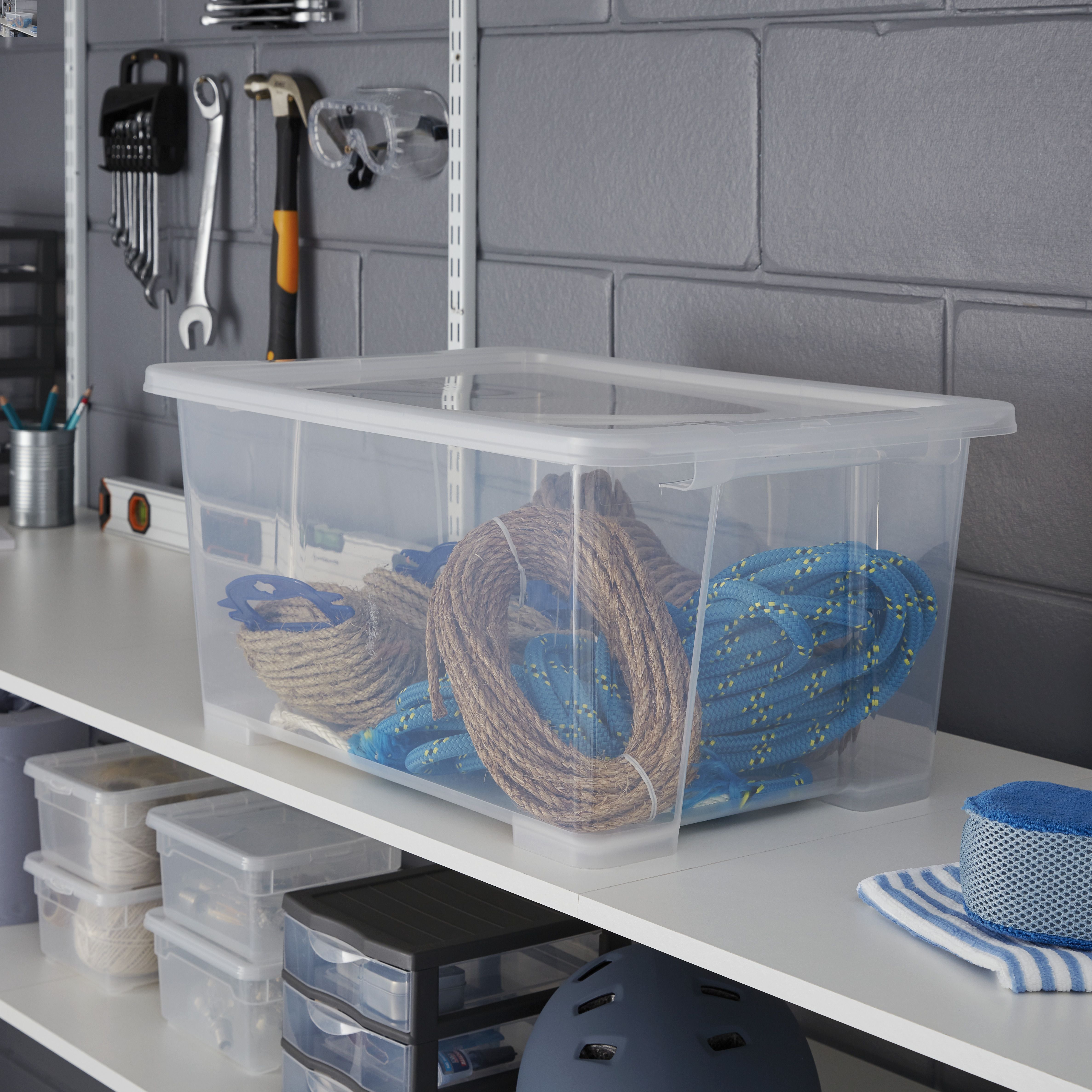 Form Kaze Clear 43L Large Plastic Stackable Storage box & Lid