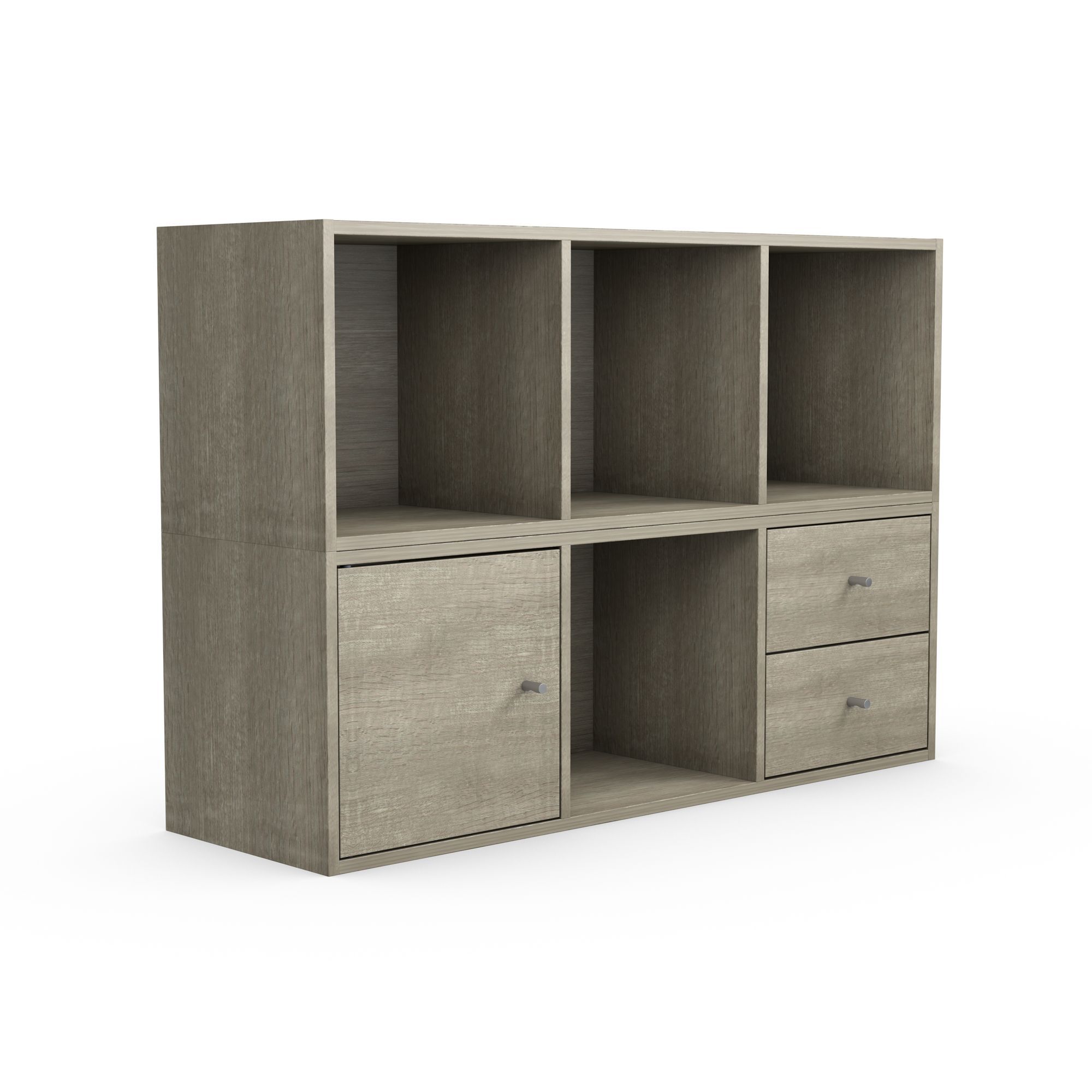 Form Konnect Grey oak effect Storage unit (H)704mm (W)1032mm (D)317mm