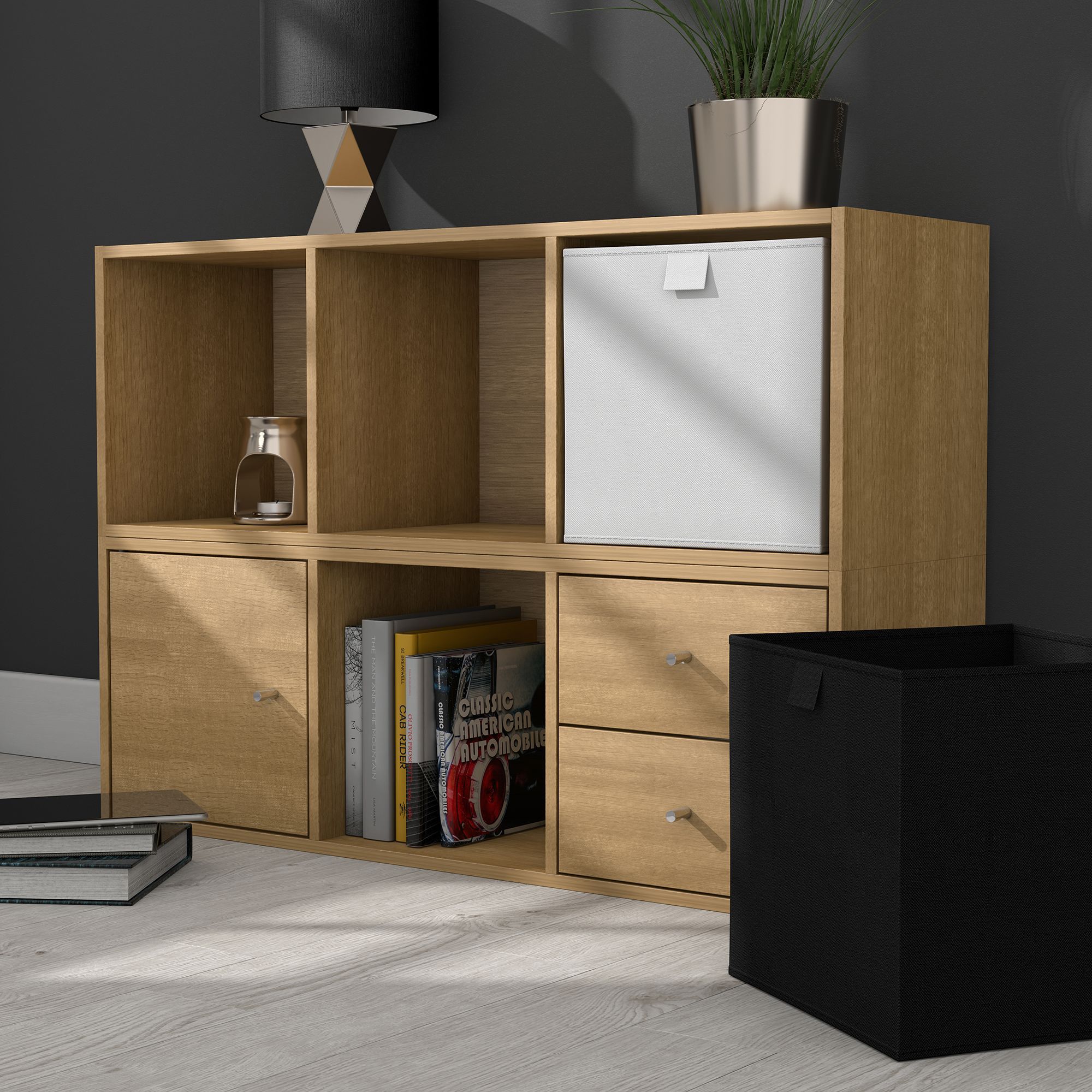Form Konnect Oak effect Storage unit H 704mm W 1032mm D 317mm