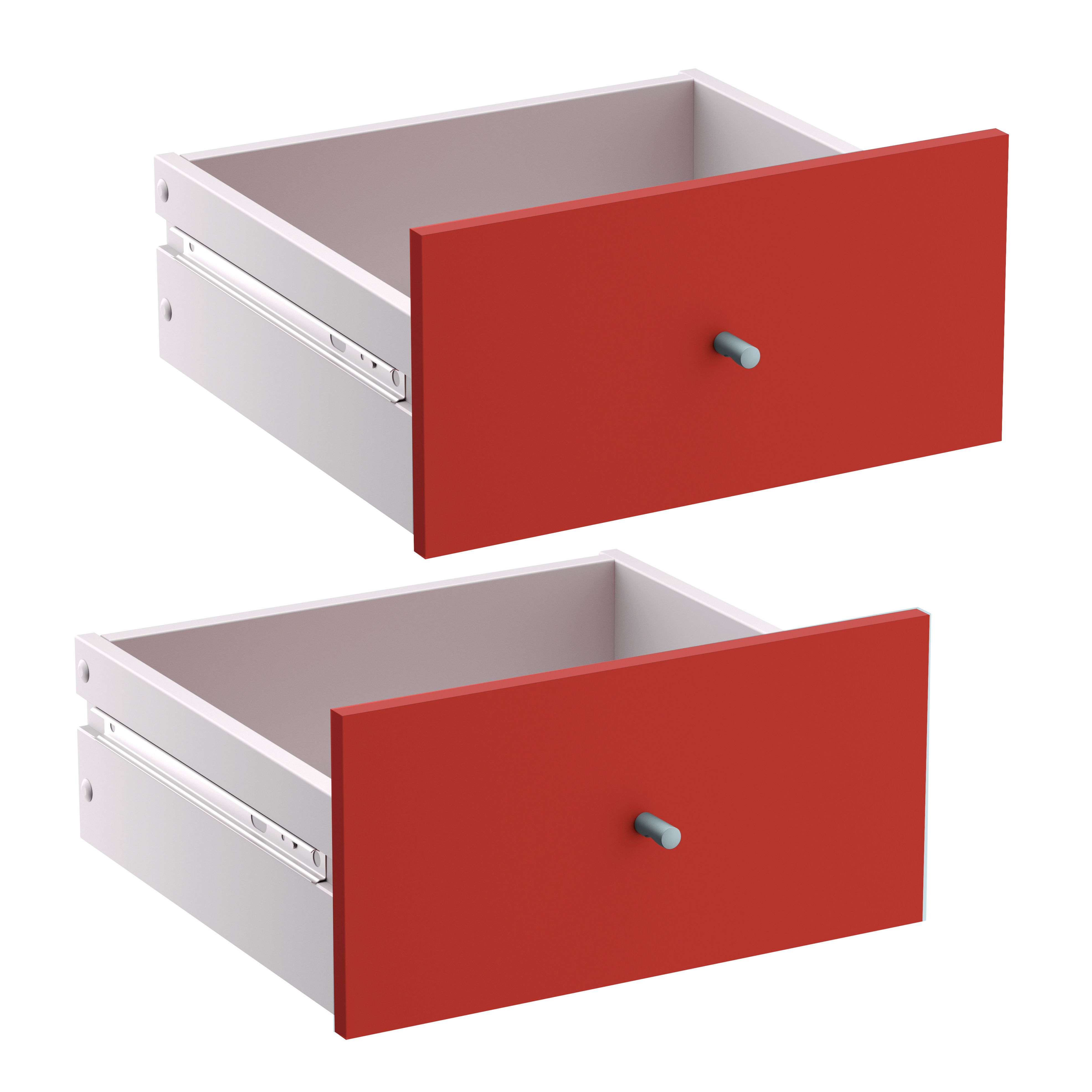 Form Konnect Red Drawer (H)322mm (W)322mm (D)310mm, Pack of 2 | DIY at B&Q