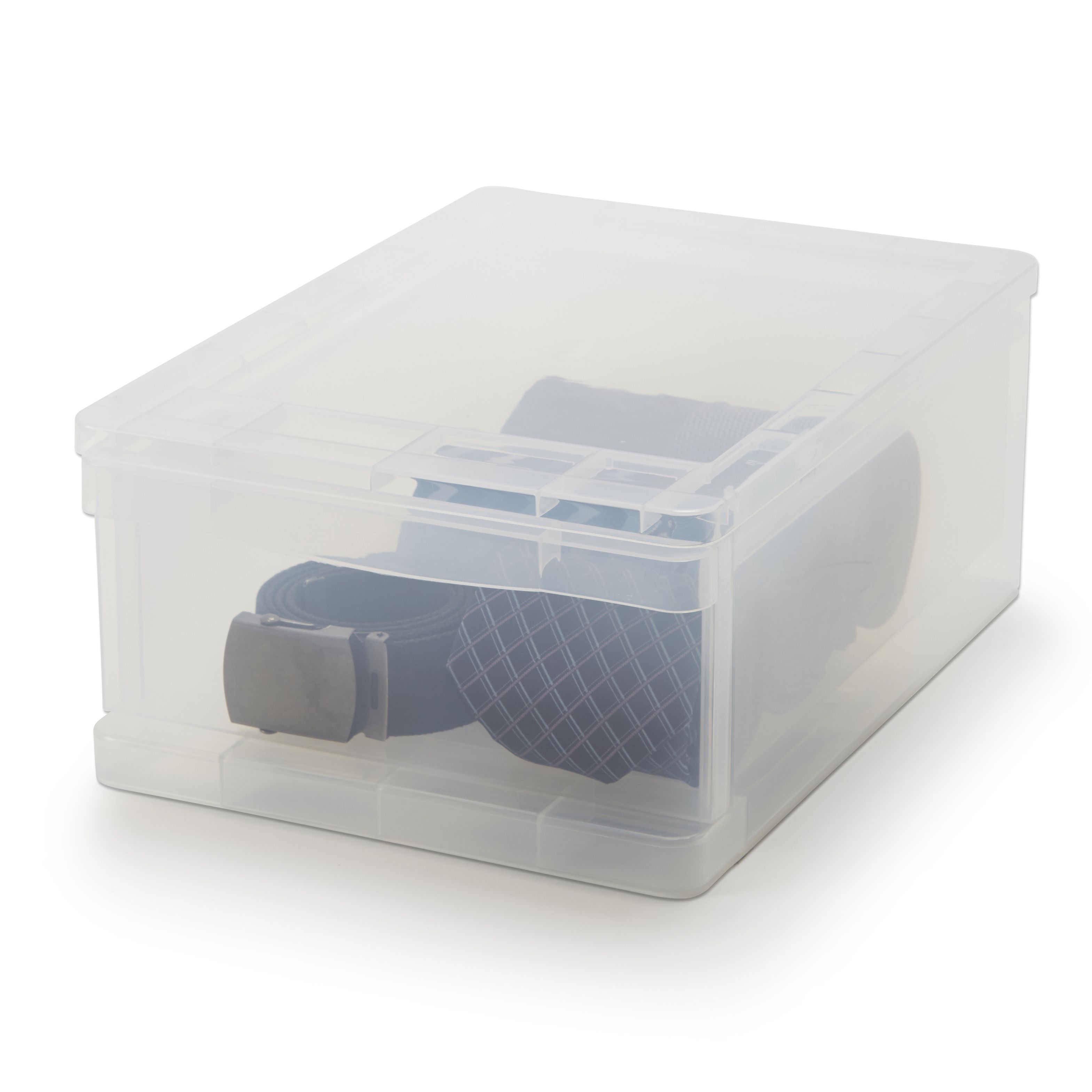 Form Kontor Clear 20L Plastic Stackable Storage box | DIY at B&Q