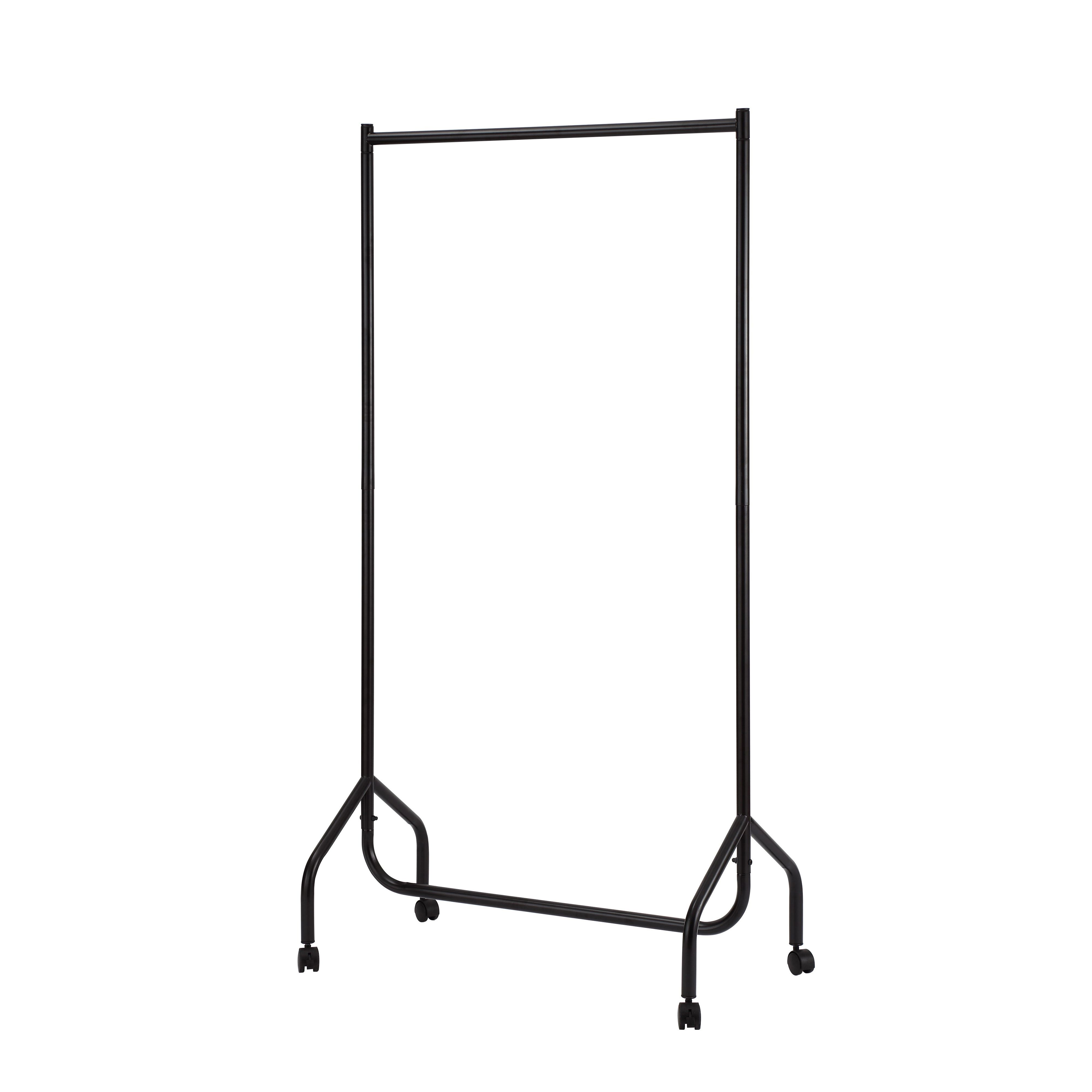 Form Matt black Heavy duty Single Freestanding clothes rail