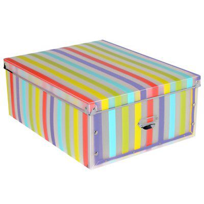 Form Multicolour Striped Plastic Storage box | DIY at B&Q