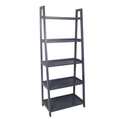 Form Radius Grey Freestanding 5 shelf Bookcase, (H)1735mm (W)400mm ...