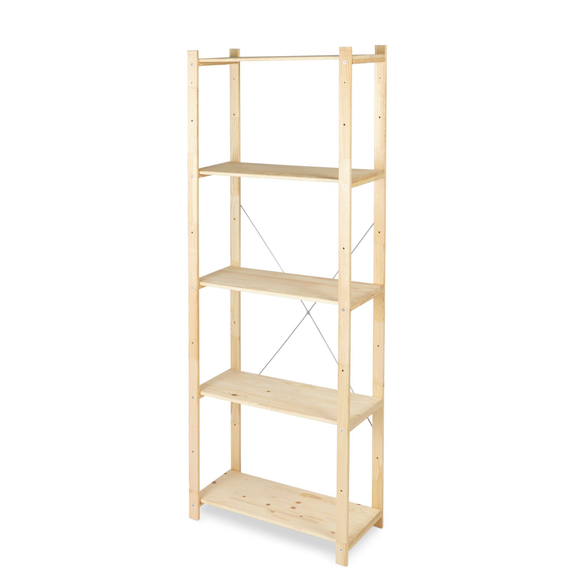 Form Symbios Cream pine effect 5 shelf Wood Shelving unit (H)1700mm (W ...