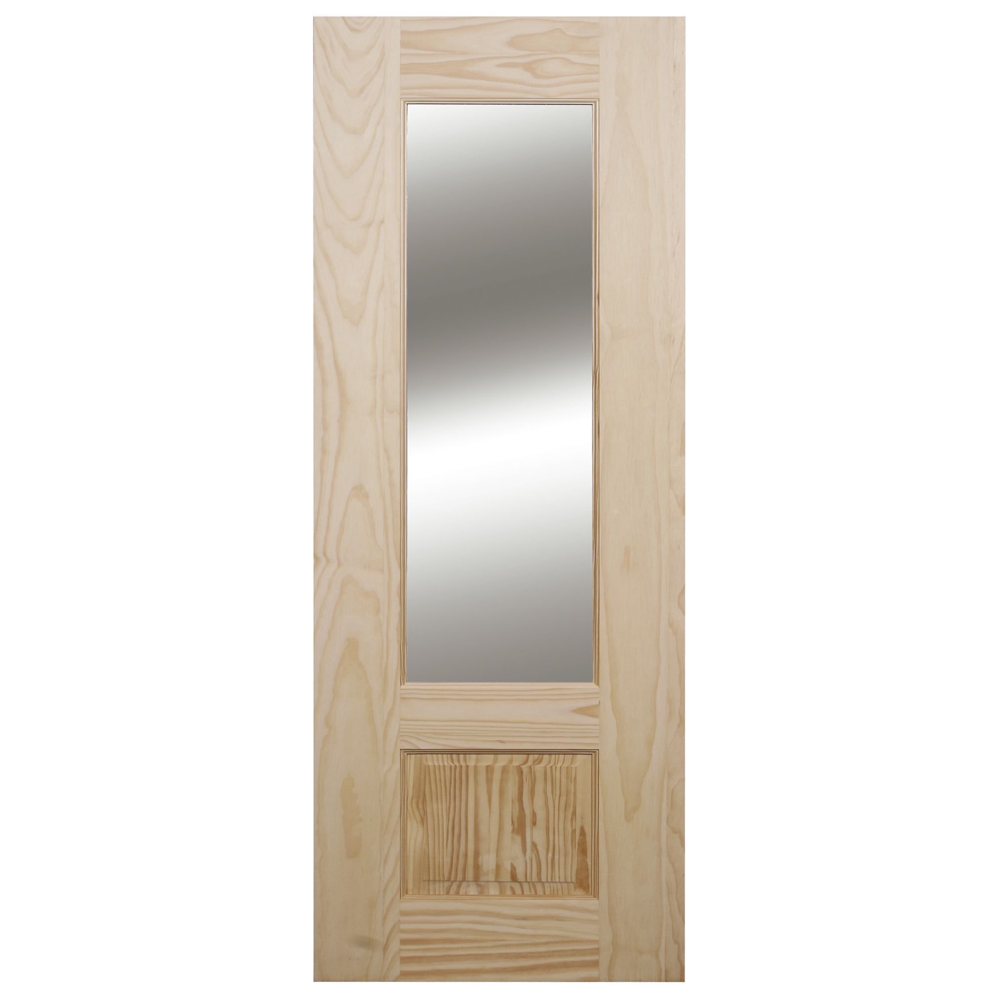 Fortia 2 panel Clear Glazed Contemporary Pine veneer Internal Clear pine Door, (H)1981mm (W ...