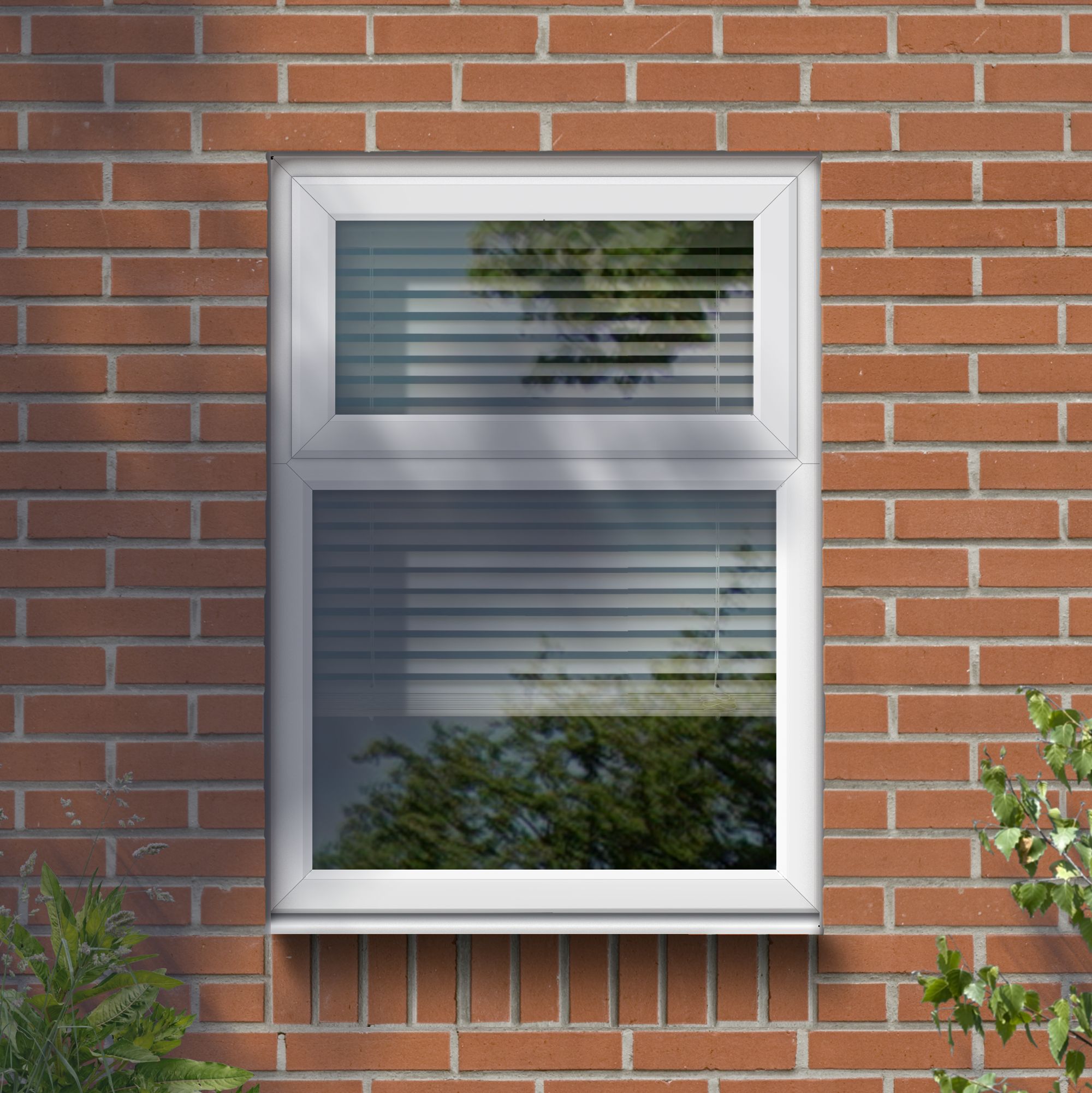 Fortia 2P Clear Glazed White uPVC Top hung Window, (H)965mm (W)1190mm