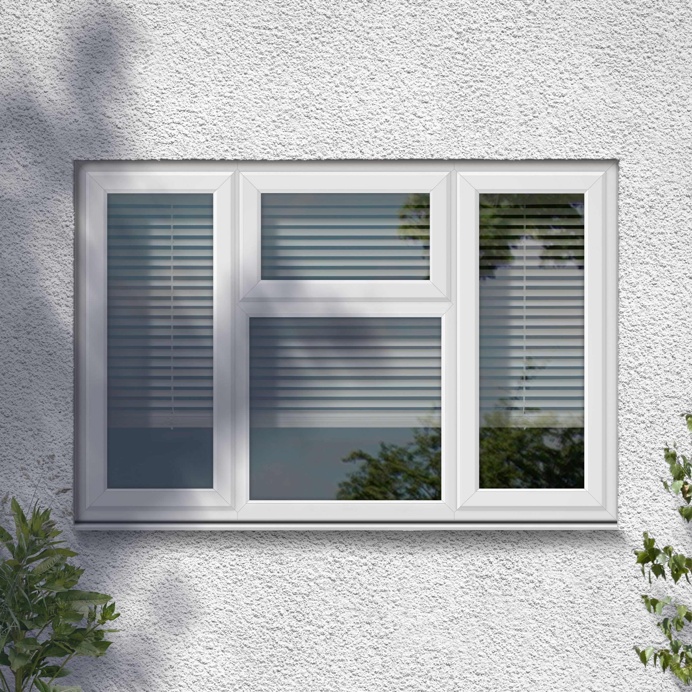 Fortia 4P Clear Glazed White uPVC LH & RH Side & top hung Window, (H ...