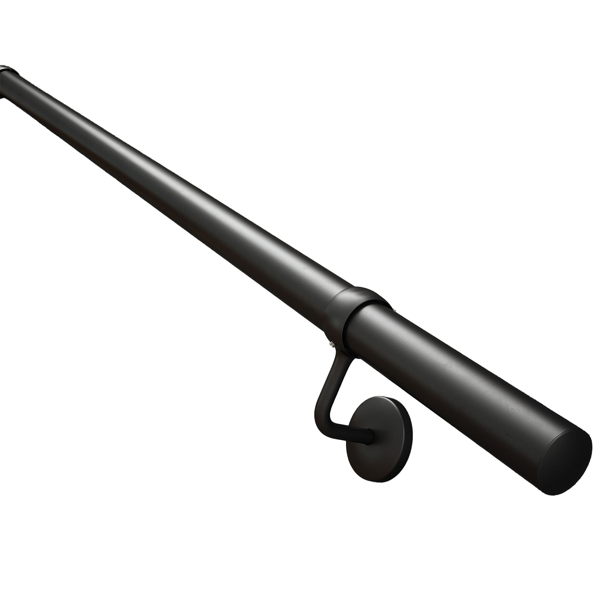 Fortia Black Steel Round 40mm Hand & base rail, (L)3.6m (D)40mm
