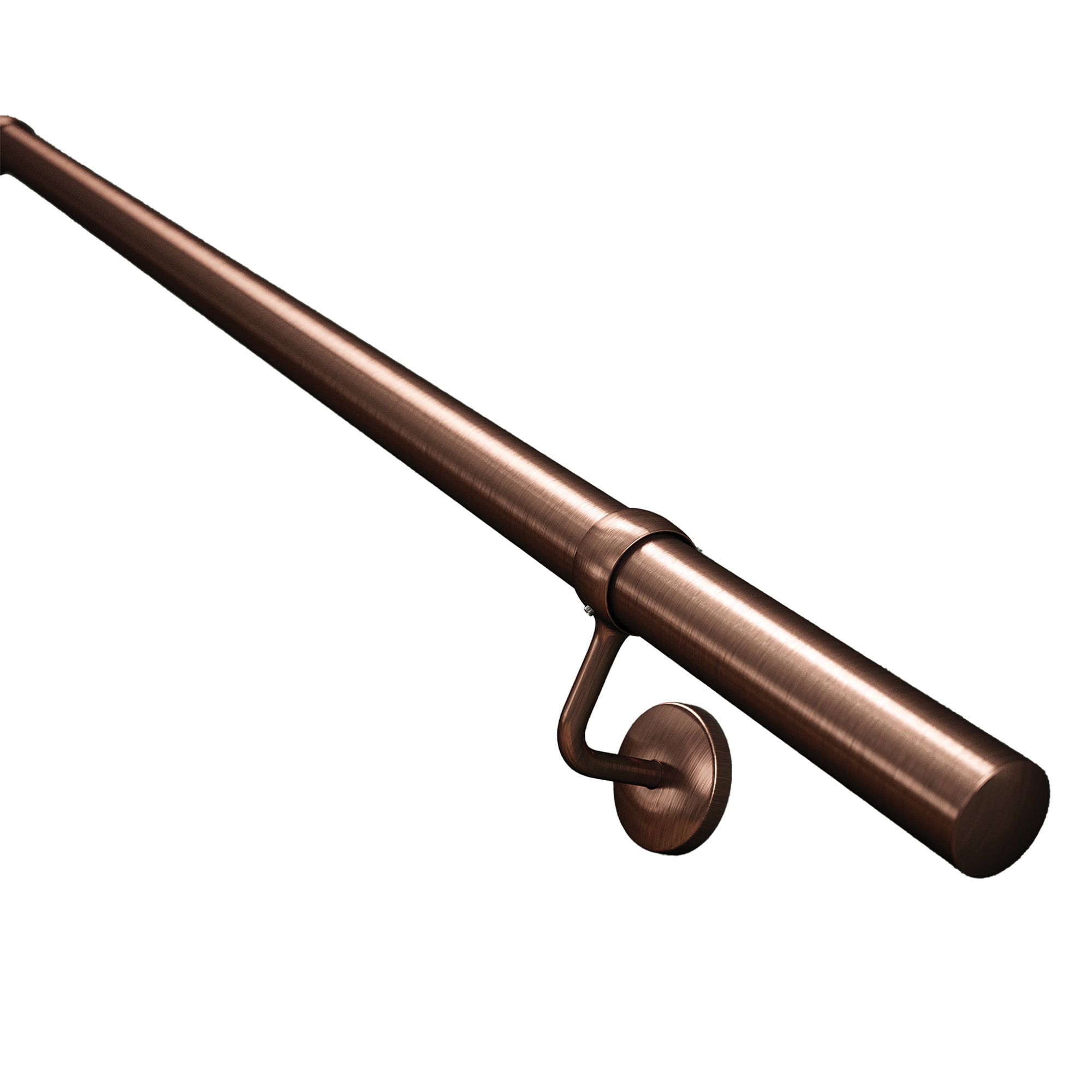 Fortia Brushed Steel Copper effect Round 40mm Handrail kit, (L)3.6m (D ...