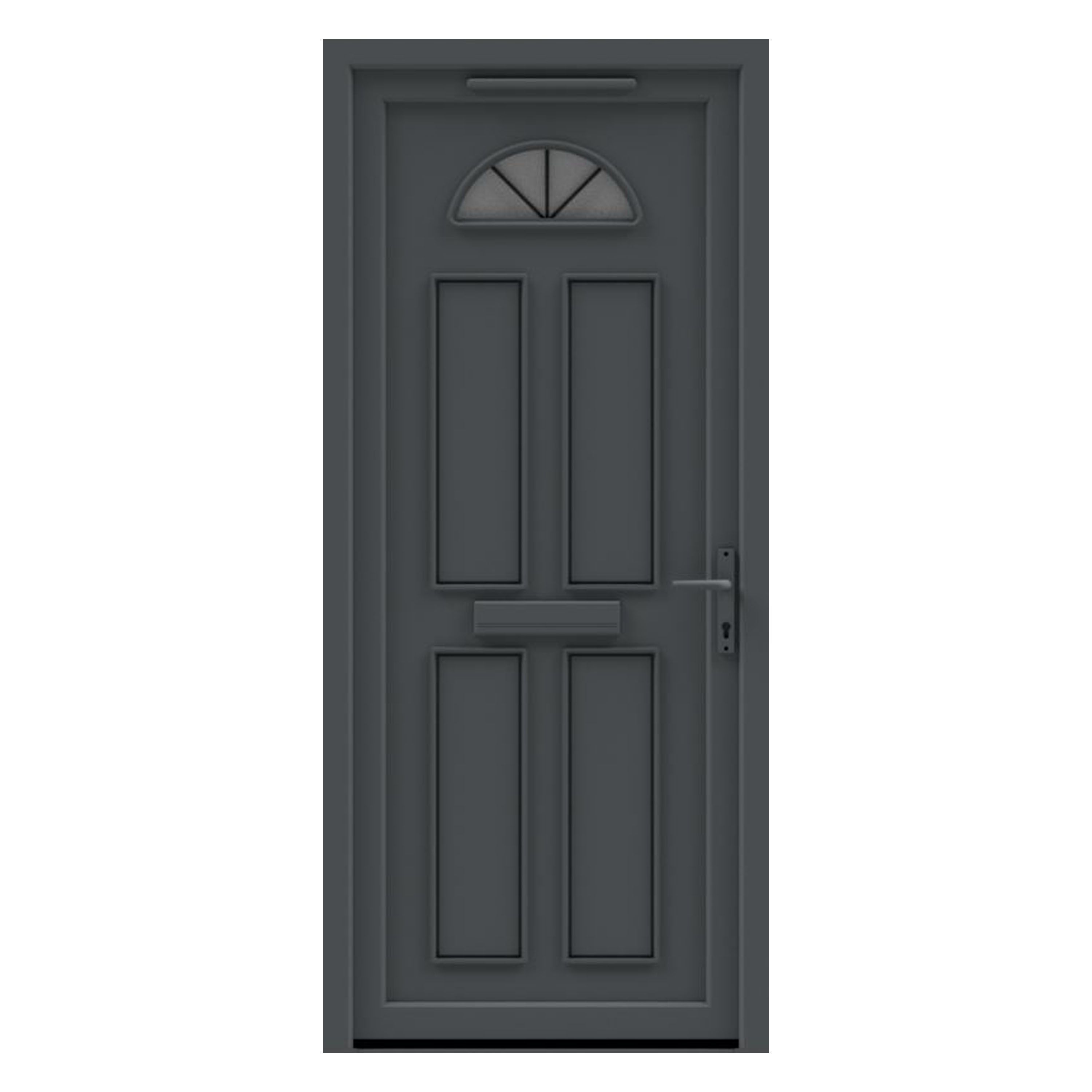 Fortia Lorne Flat Clear Glazed Anthracite LH External Front Door set ...