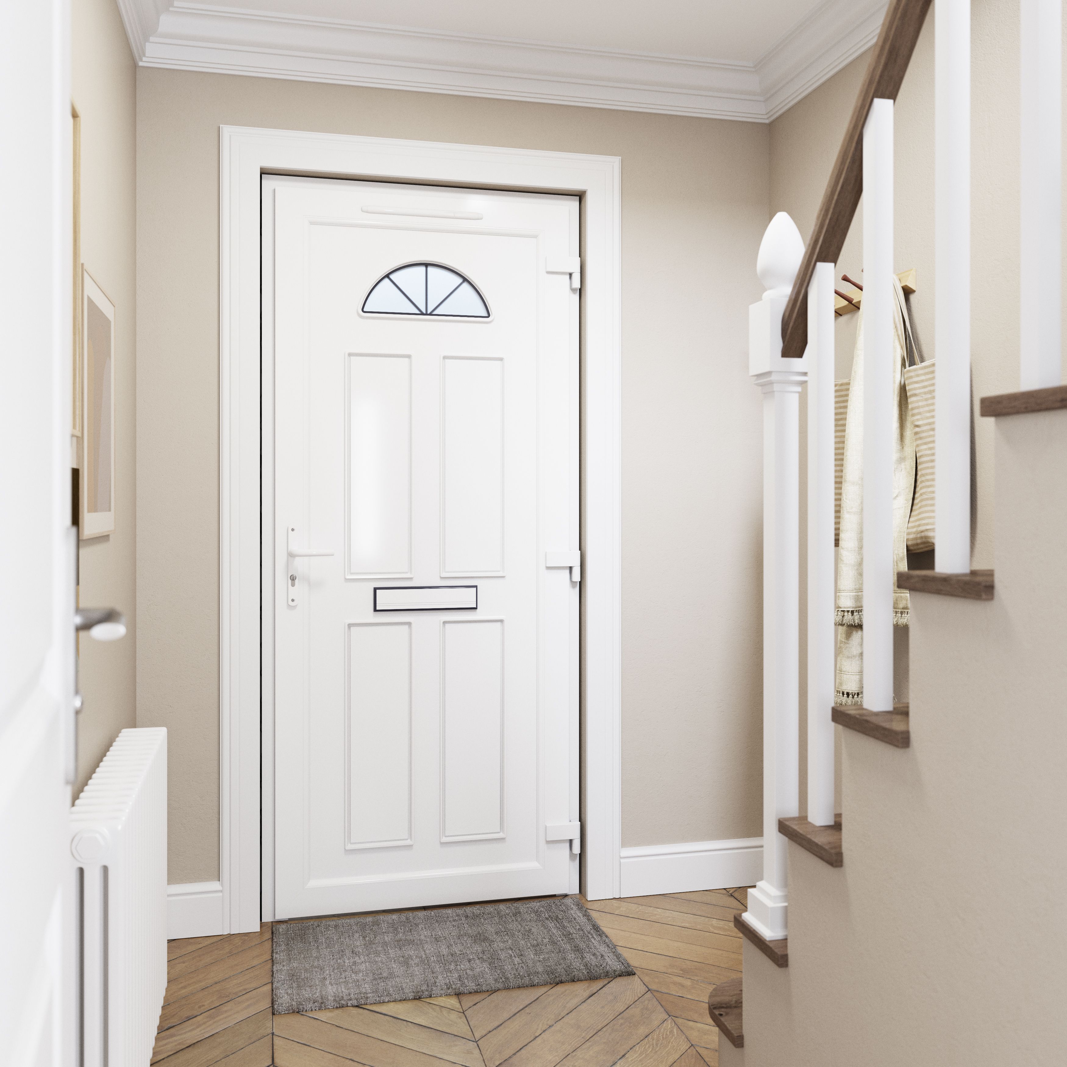 Fortia Lorne Flat Clear Glazed Anthracite LH External Front Door set ...