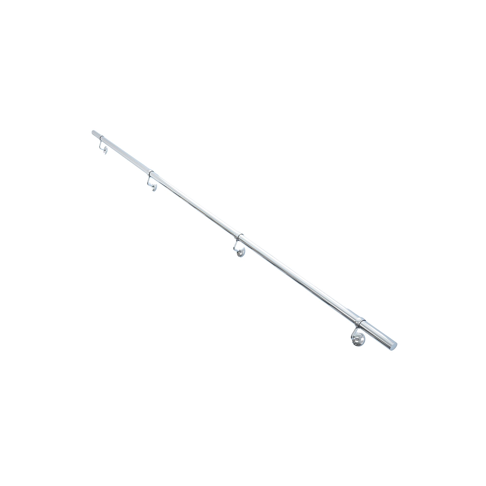 Fortia Polished Steel Round 40mm Hand & base rail, (L)3.6m (D)40mm