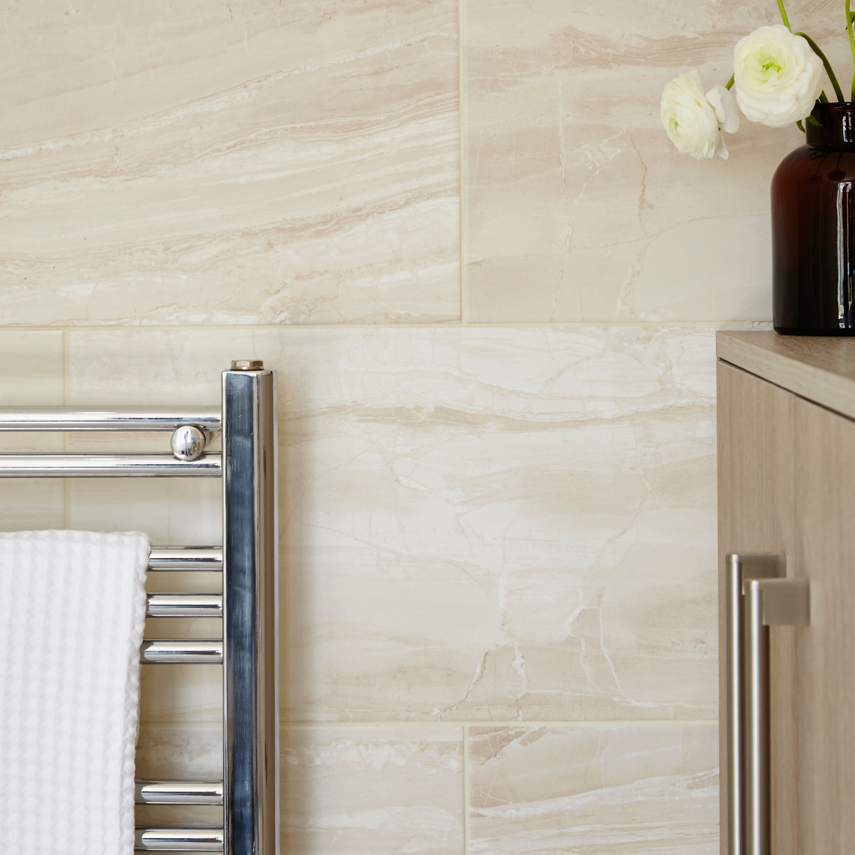 Fossilised wood Sand Matt Stone effect Ceramic Wall & floor Tile Sample ...