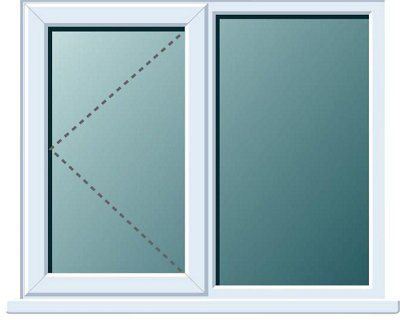 Frame One Clear Glazed White uPVC Left-handed Window, (H)970mm (W)905mm