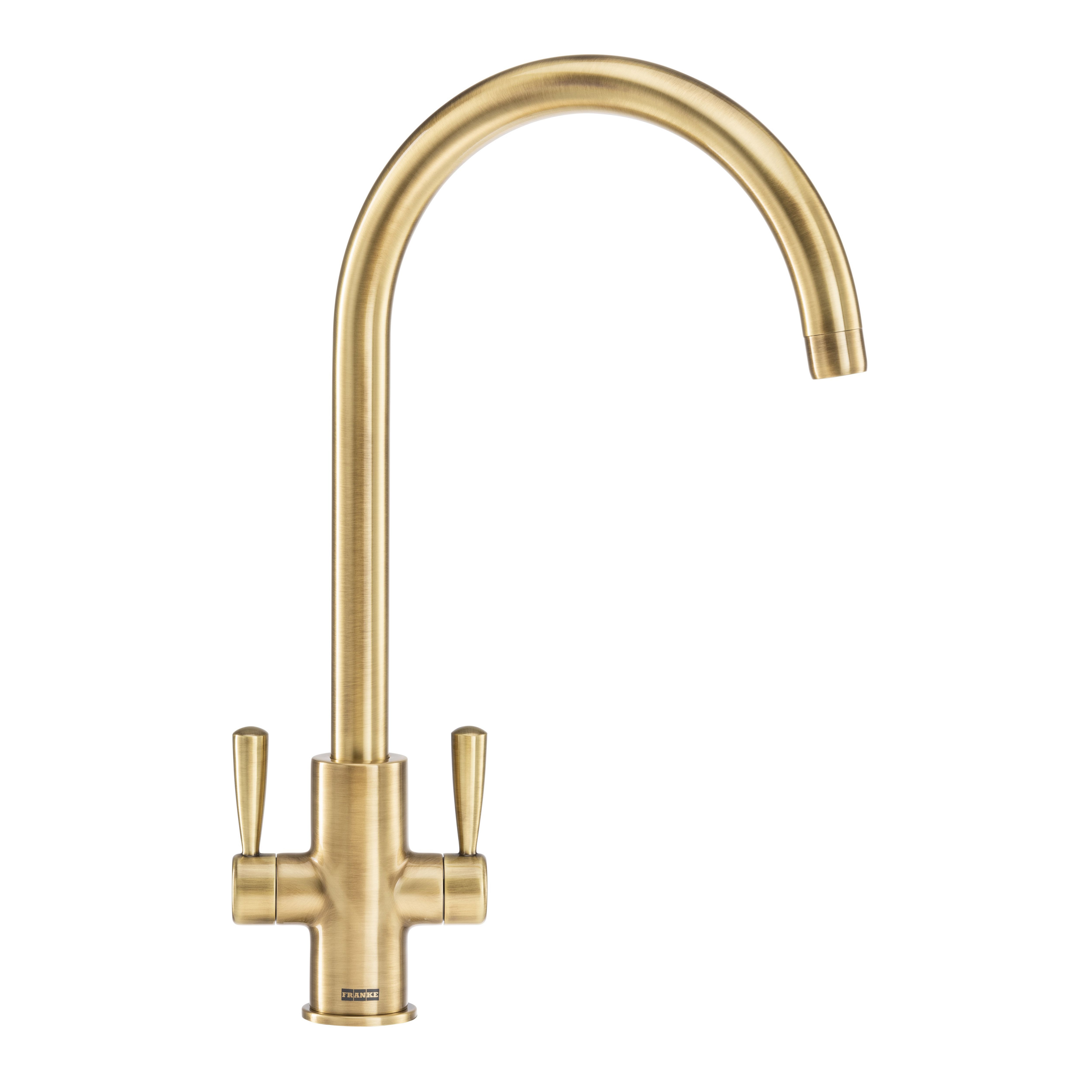 Franke Ascona Brass effect Kitchen Twin lever Tap | DIY at B&Q