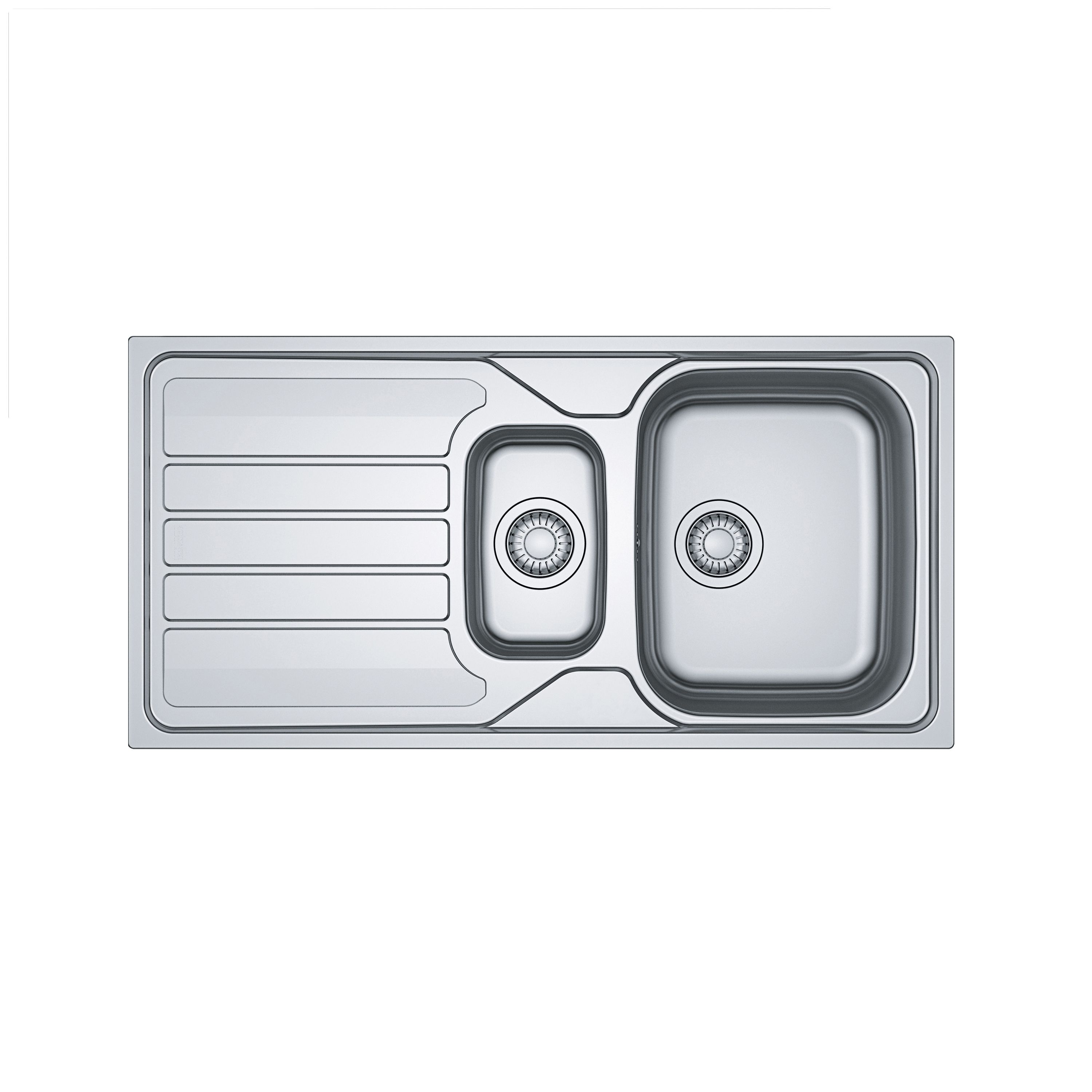 Franke Flash Stainless steel 1.5 Bowl Kitchen sink 500mm x 1000mm
