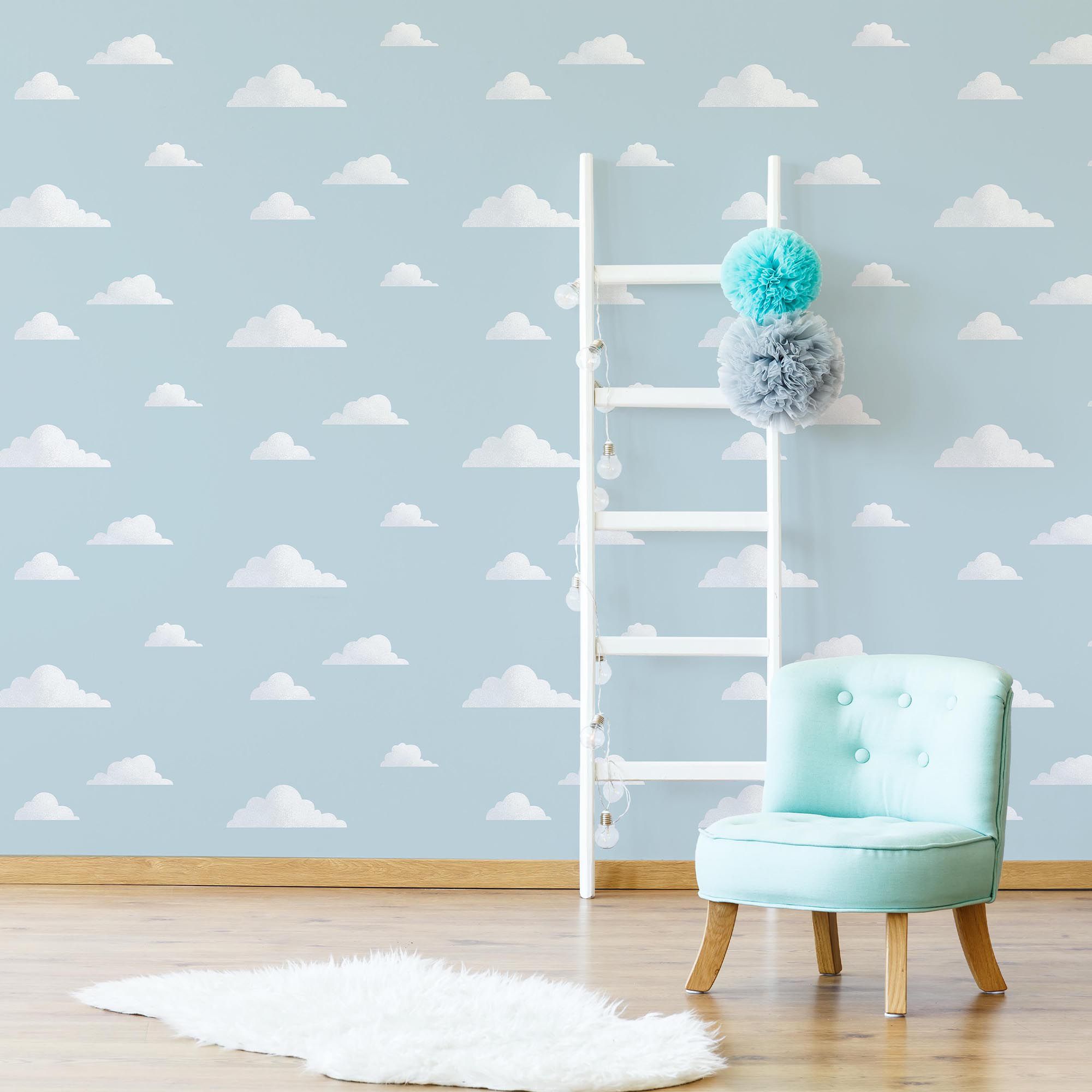 Fresco Blue Clouds Smooth Wallpaper | DIY at B&Q